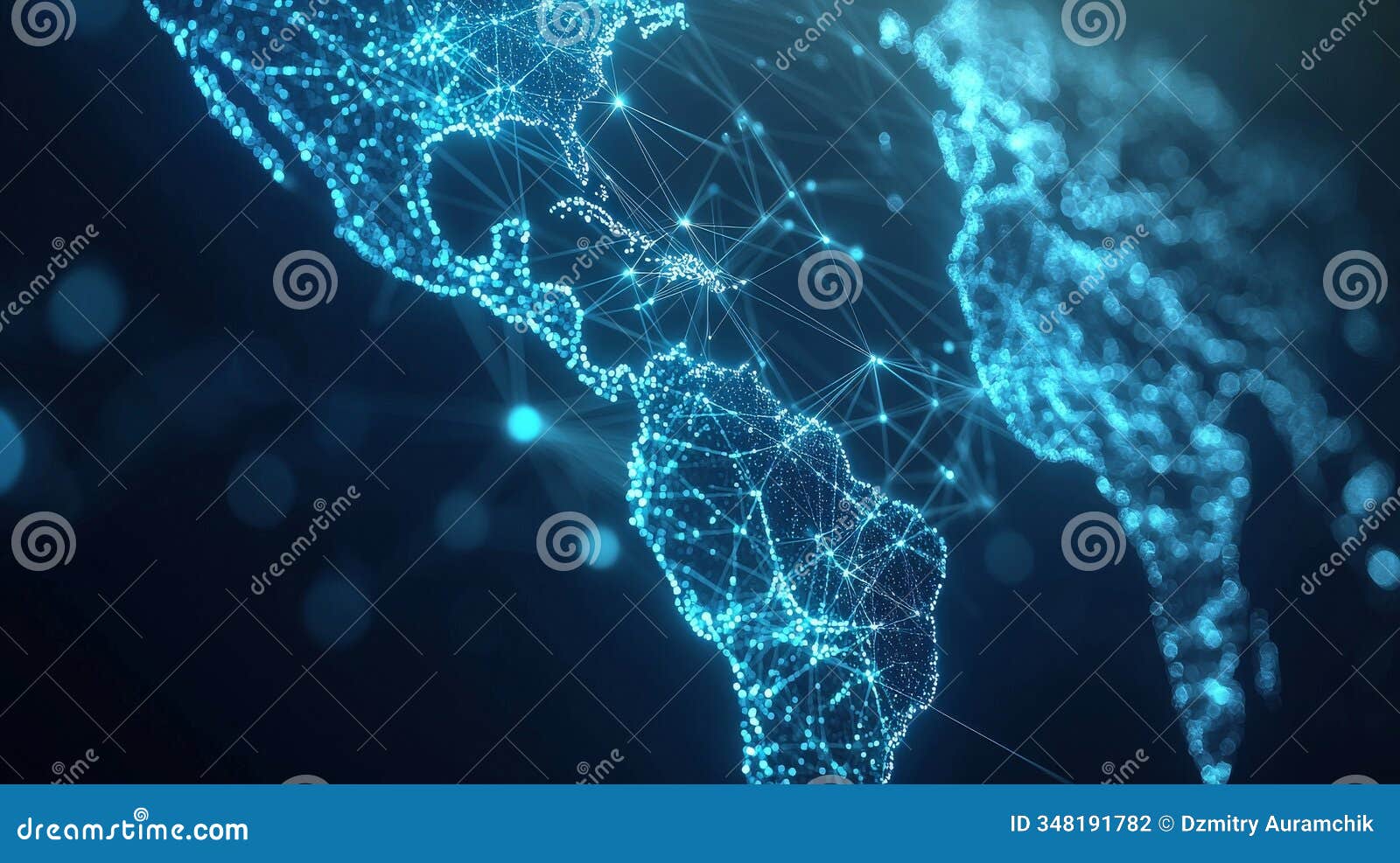 Represents Global Technology and Connectivity by an Abstract Global ...