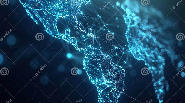 Represents Global Technology and Connectivity by an Abstract Global ...