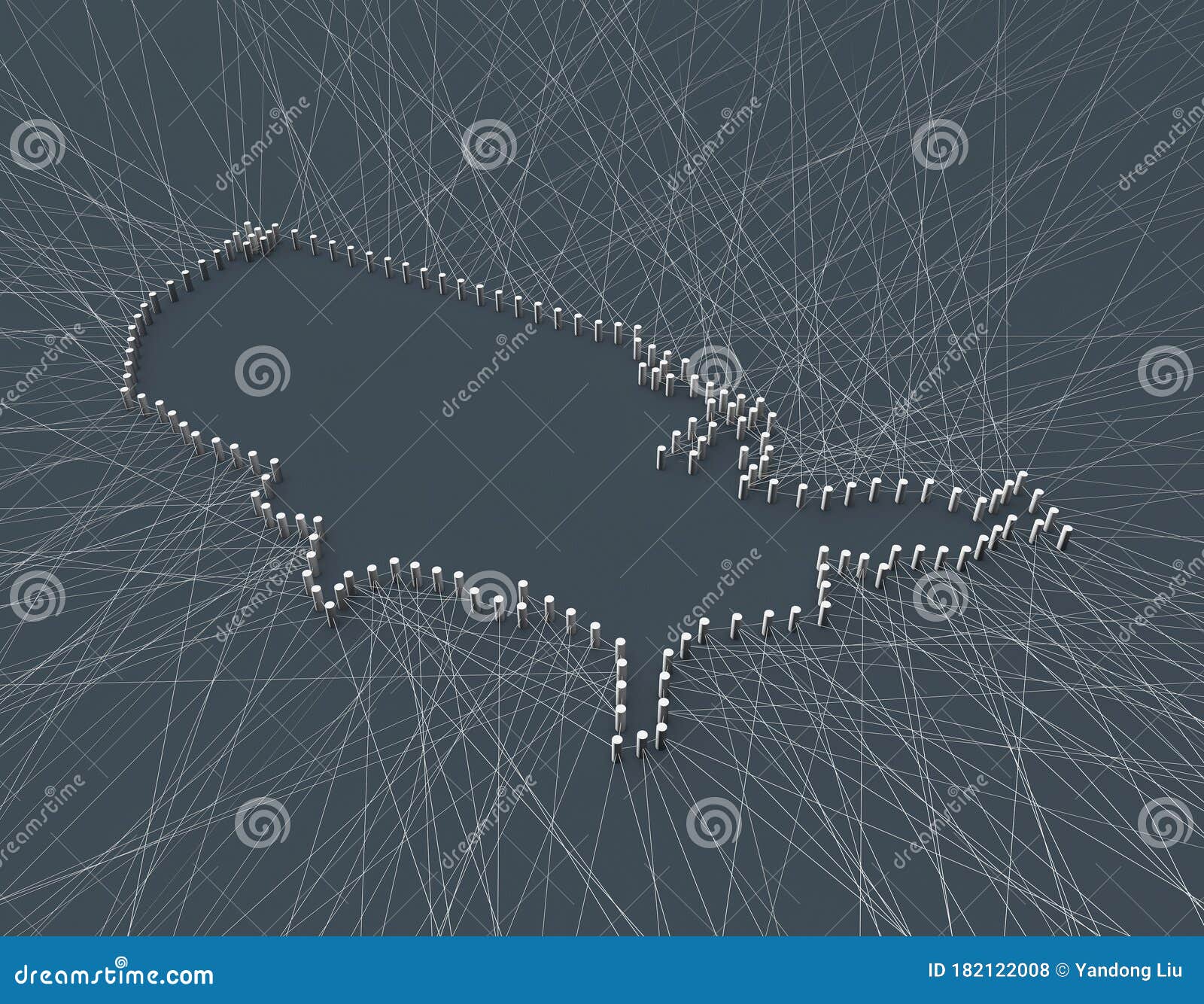 United States Map Composed of Network Connections, Transmission and ...