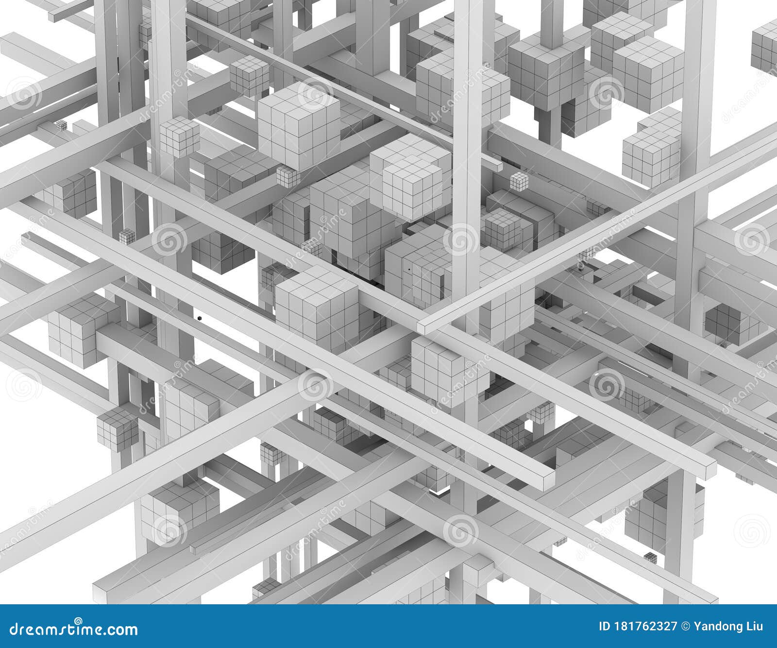Cube Building Structure, Structure and Line, Data Technology Stock ...