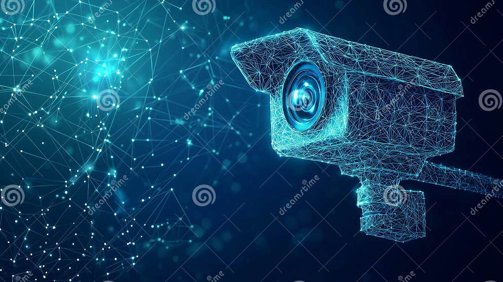 Represents Security Concepts and CCTV Systems Using a Low Poly ...