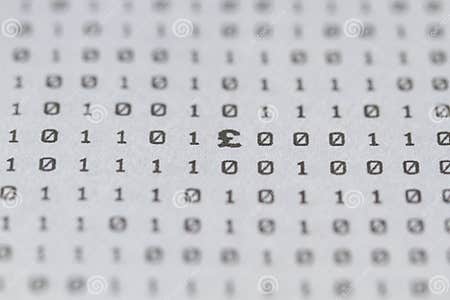 Binary Code and British Pound Currency Symbol, Financial Technology and ...