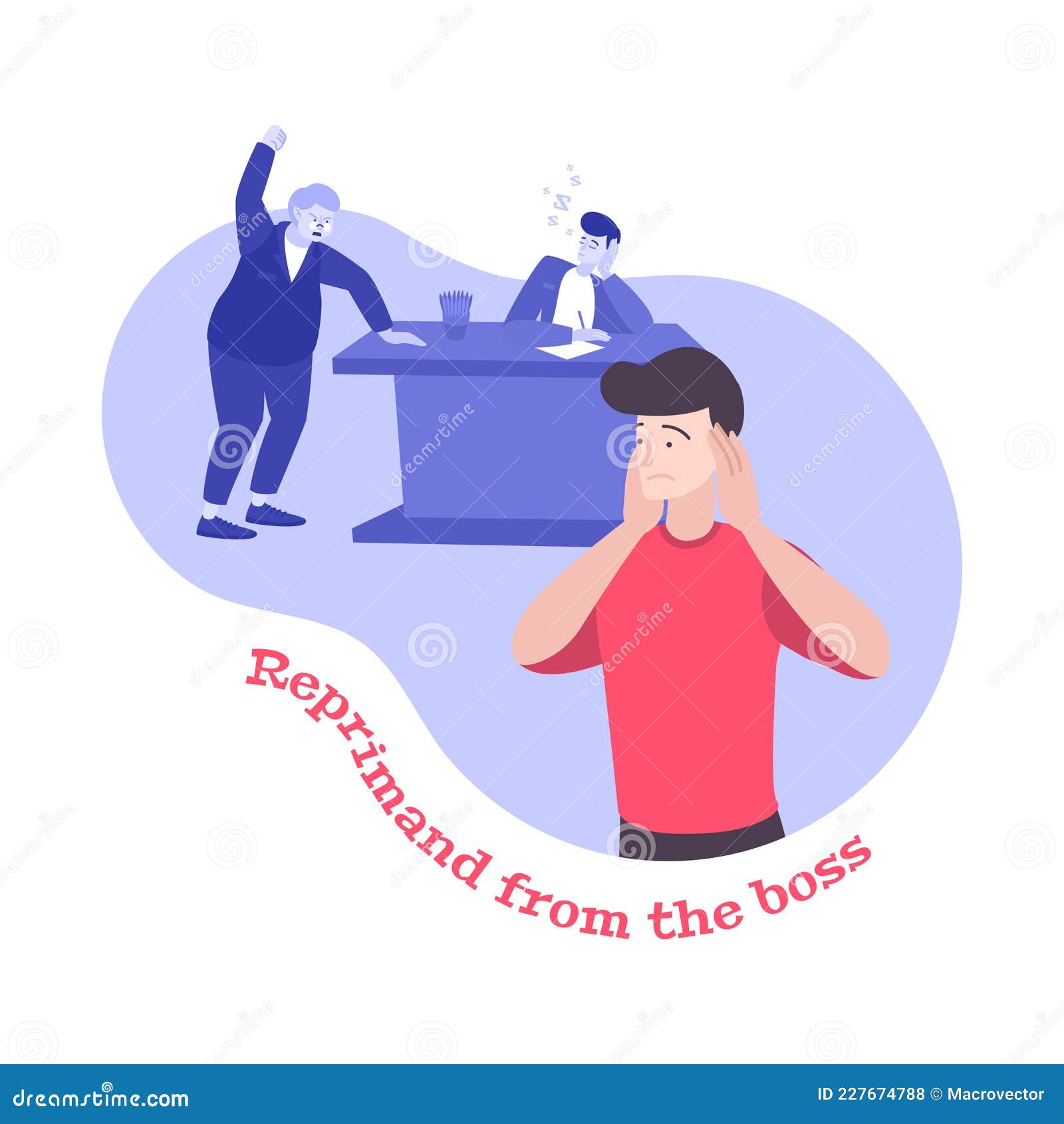Reprimand from Boss Composition Stock Vector - Illustration of ...