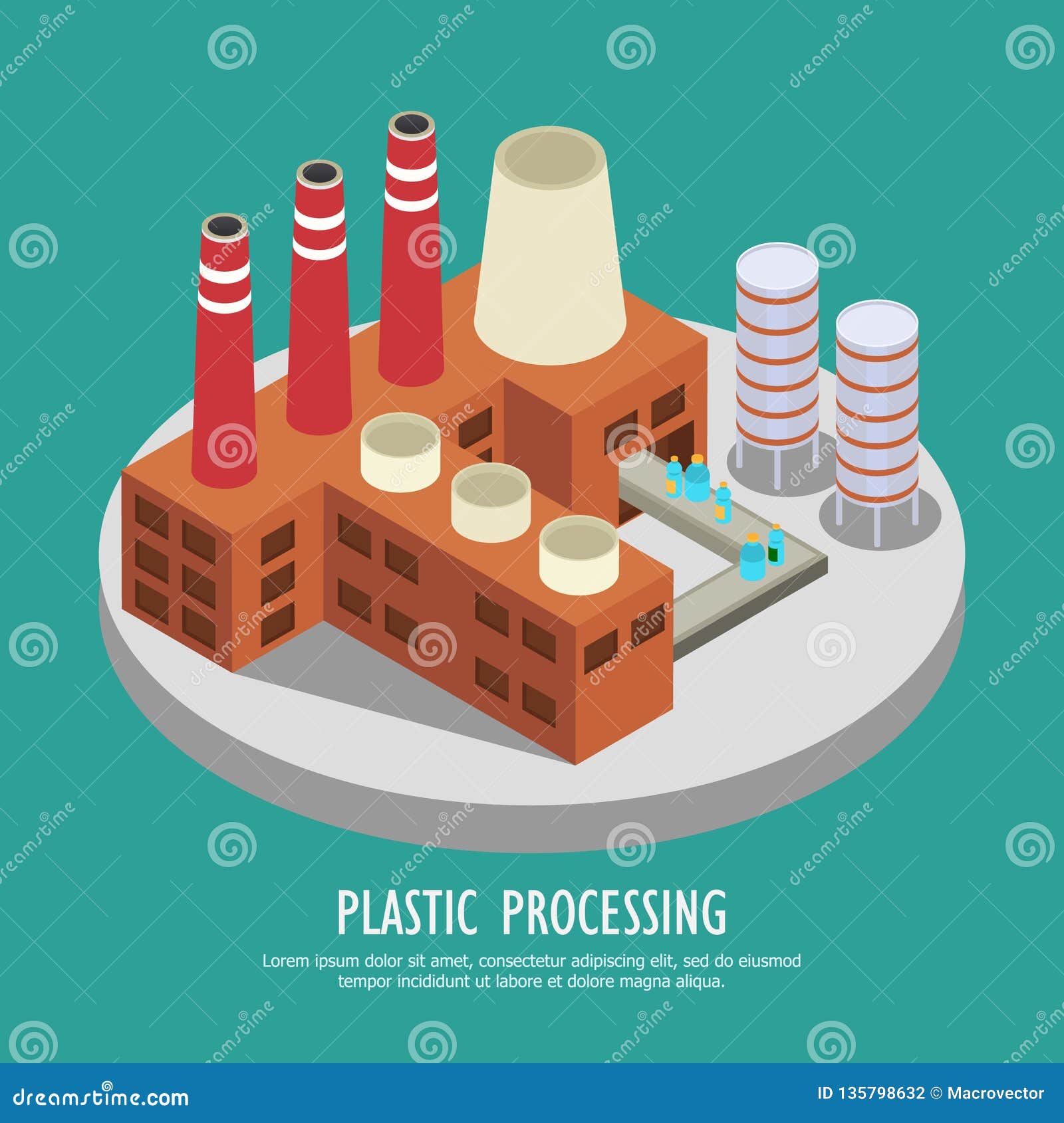 Reprocessing Plastics Background Composition Stock Vector ...