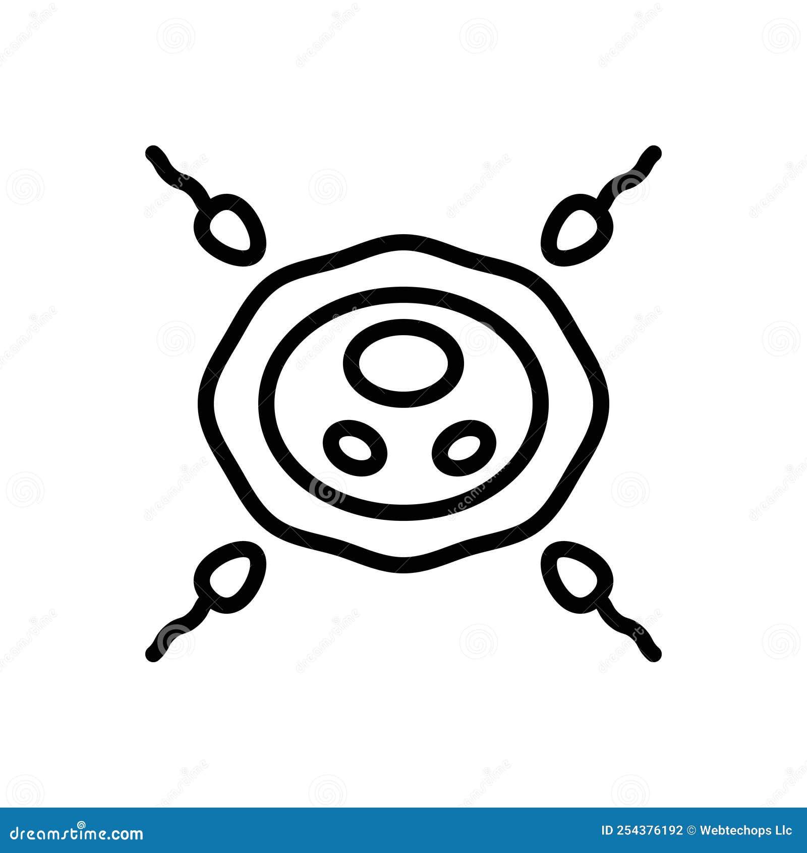 Black Line Icon for Reproduce, Sperm and Reproduction and Cell Stock ...
