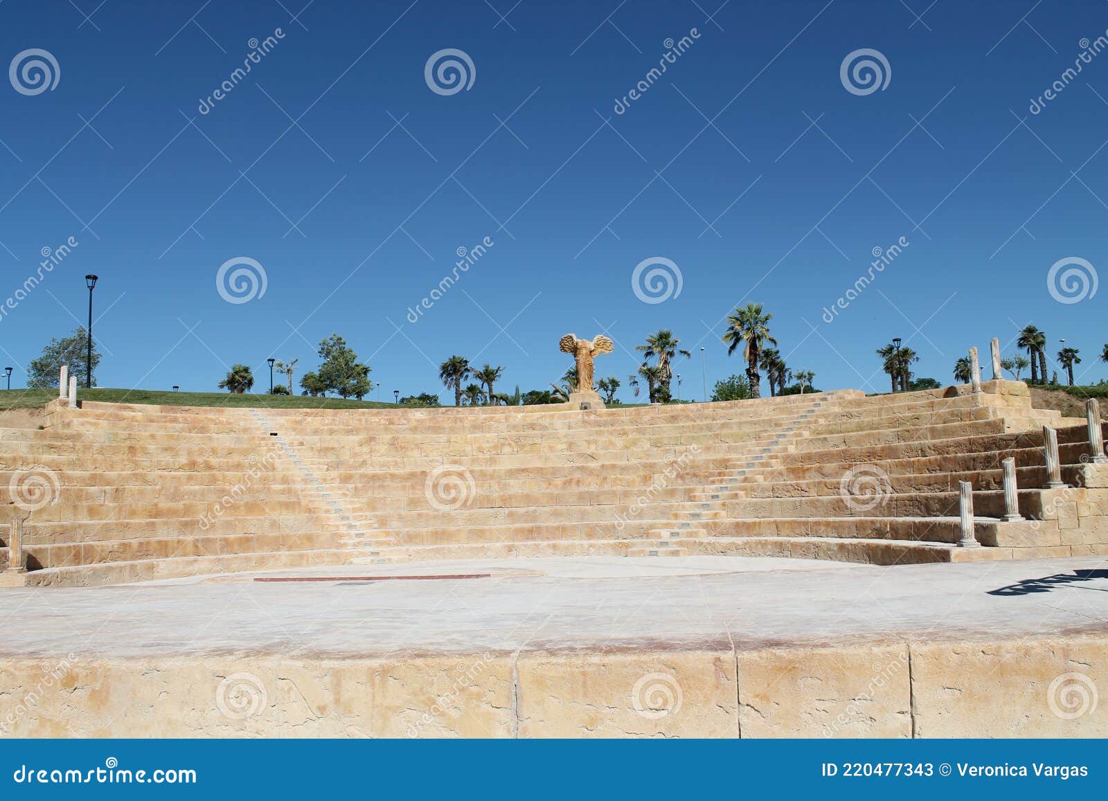 Madrid, Spain; July 07 2012: Reproduction of an Ancient Greek Theater ...