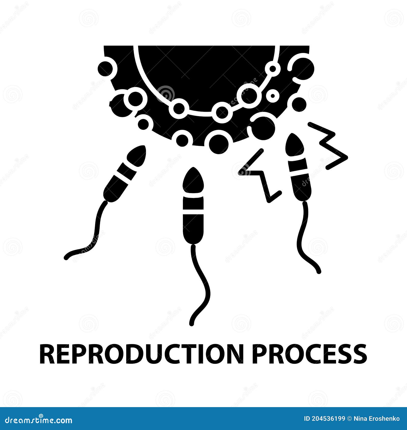 Reproduction Process Icon, Black Vector Sign with Editable Strokes ...