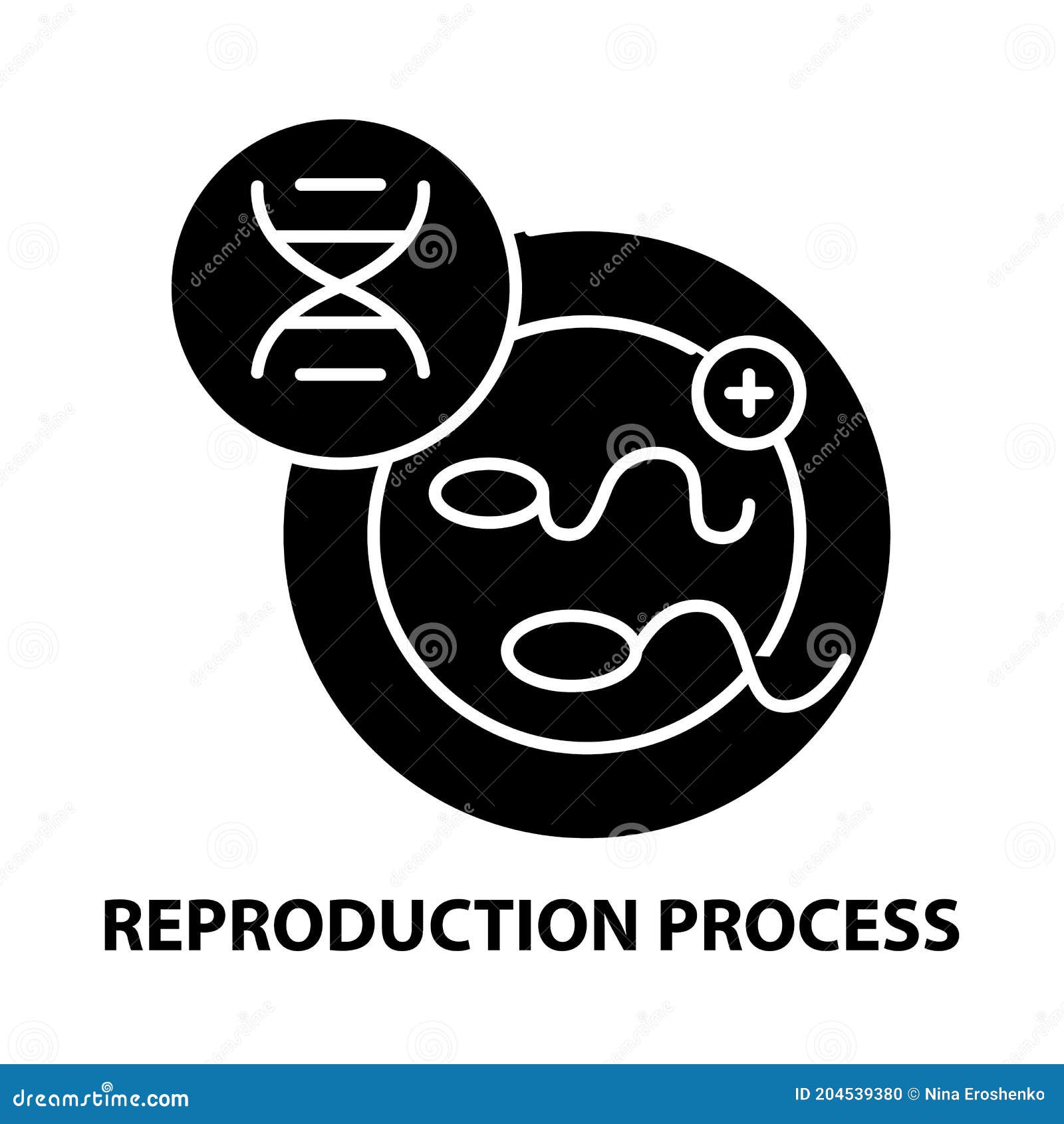 Reproduction Process Icon, Black Vector Sign with Editable Strokes ...