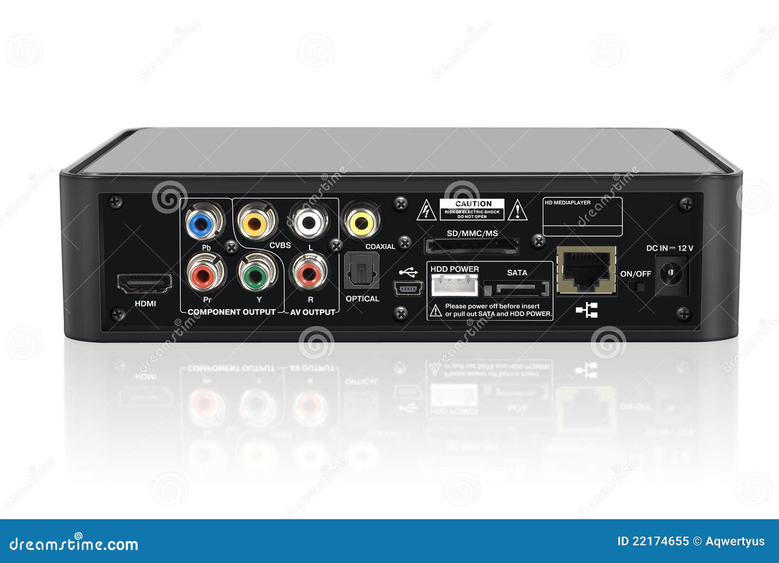 Reproductor Multimedia De HD Imagen de archivo - Imagen de equipo, tapa ...