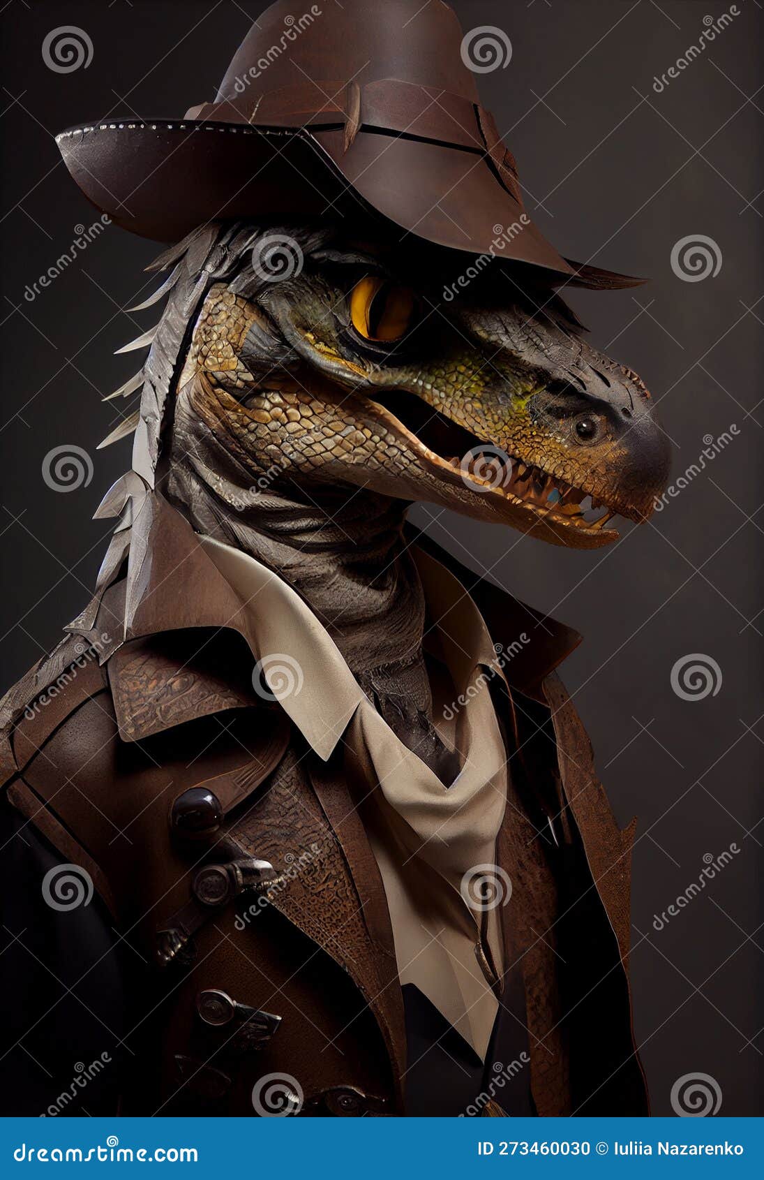 Reptile with Cowboy Style and Hat. AI Generated Stock Illustration ...
