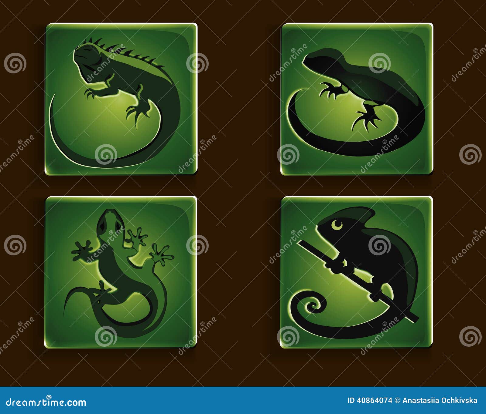 Reptile Icons stock vector. Illustration of chameleon - 40864074