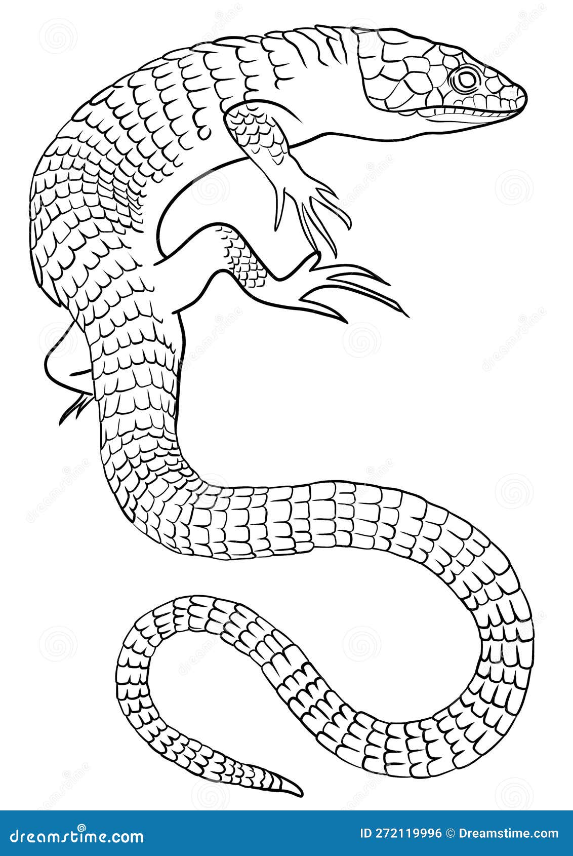 Reptile Outline Hand Drawn Illustration Stock Illustration ...