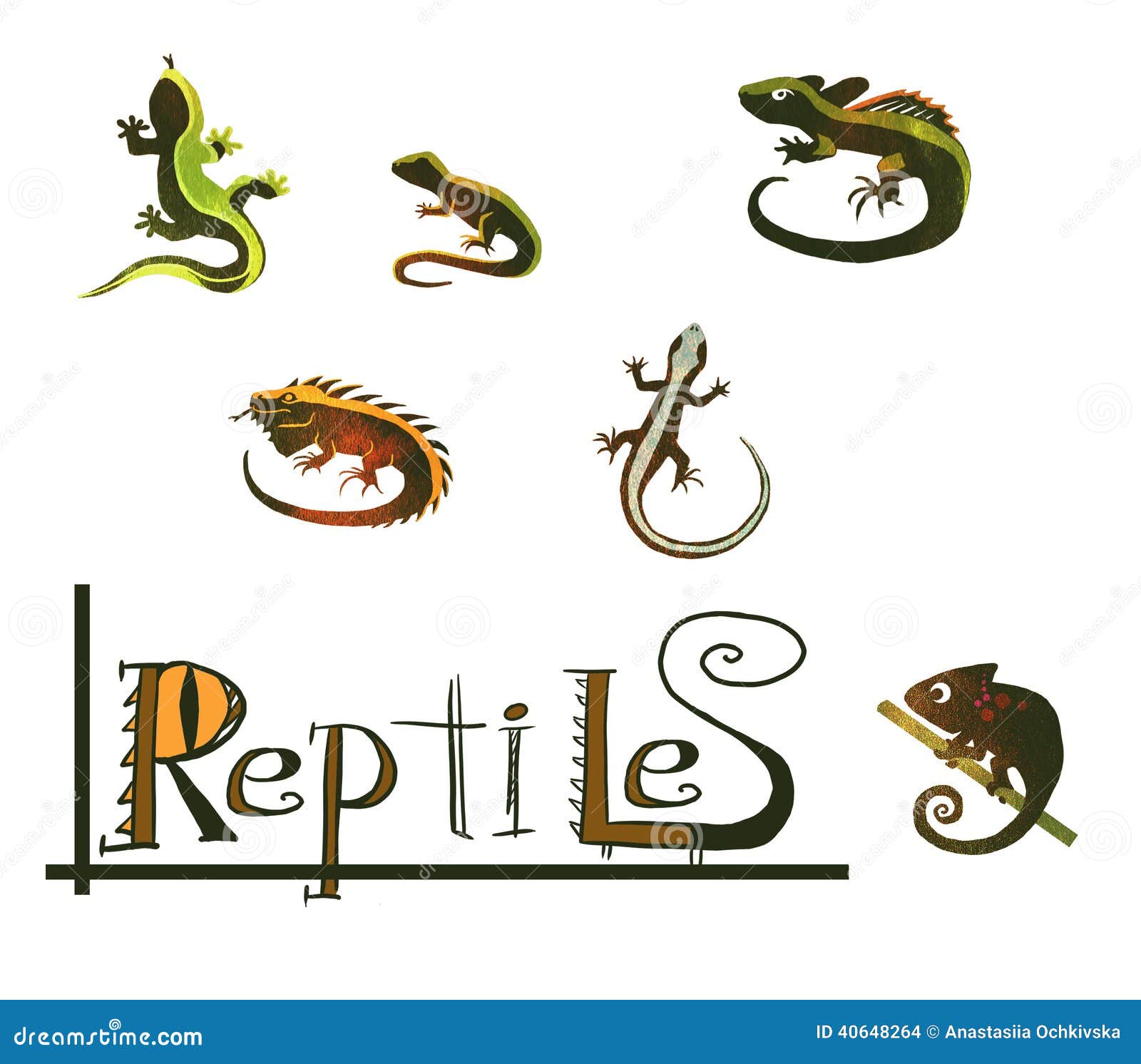 Reptiles icons stock illustration. Illustration of lizard - 40648264