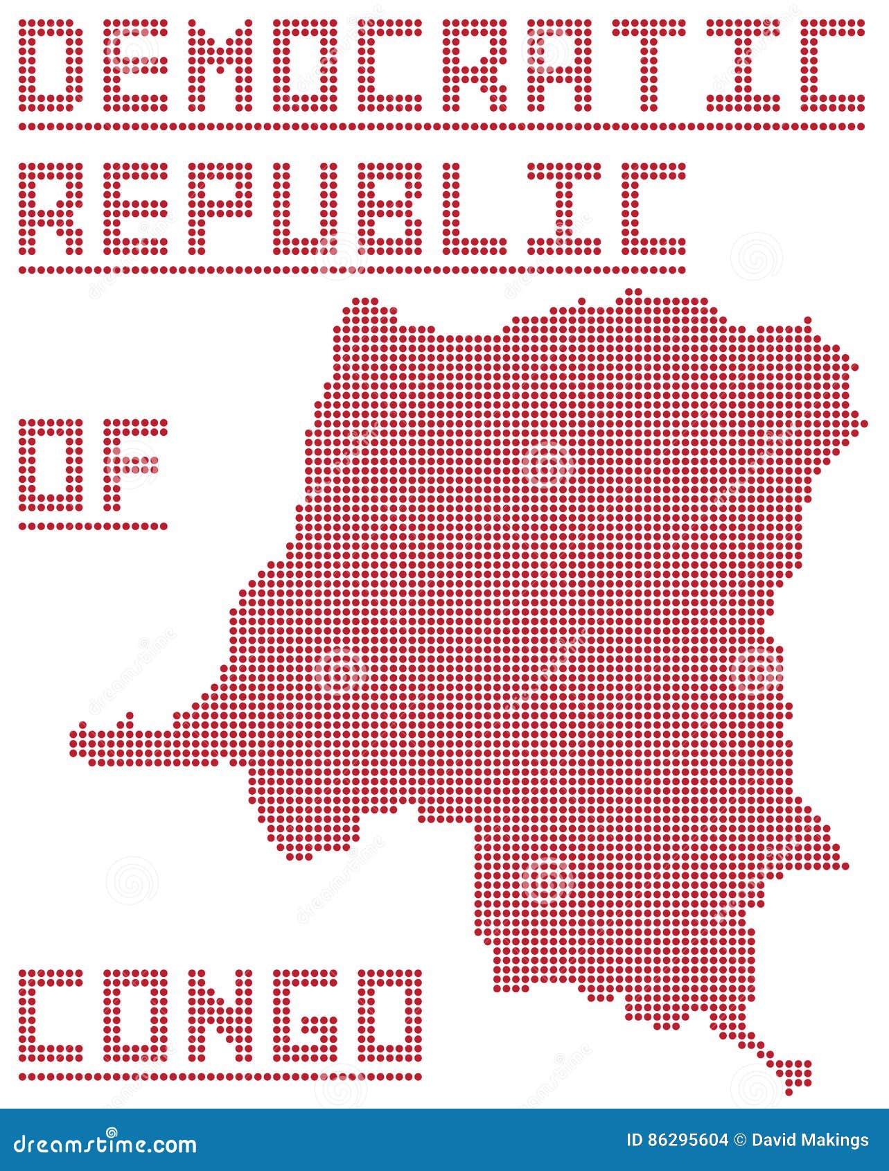 Repubblica Democratica Del Congo Africa Dot Map Illustrazione di Stock ...