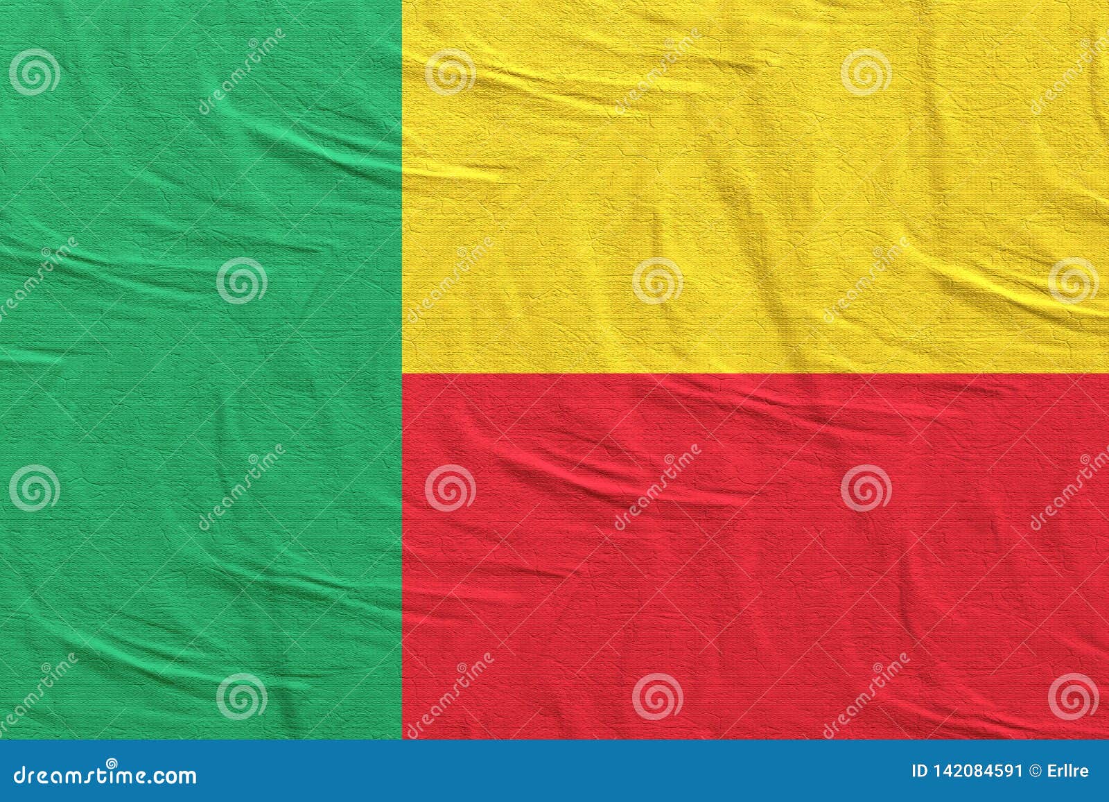 Republic of Benin Flag Waving Stock Illustration - Illustration of ...