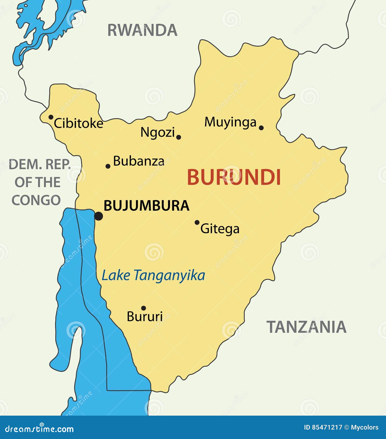 Burundi Vector Country Map Silhouette 257867517
