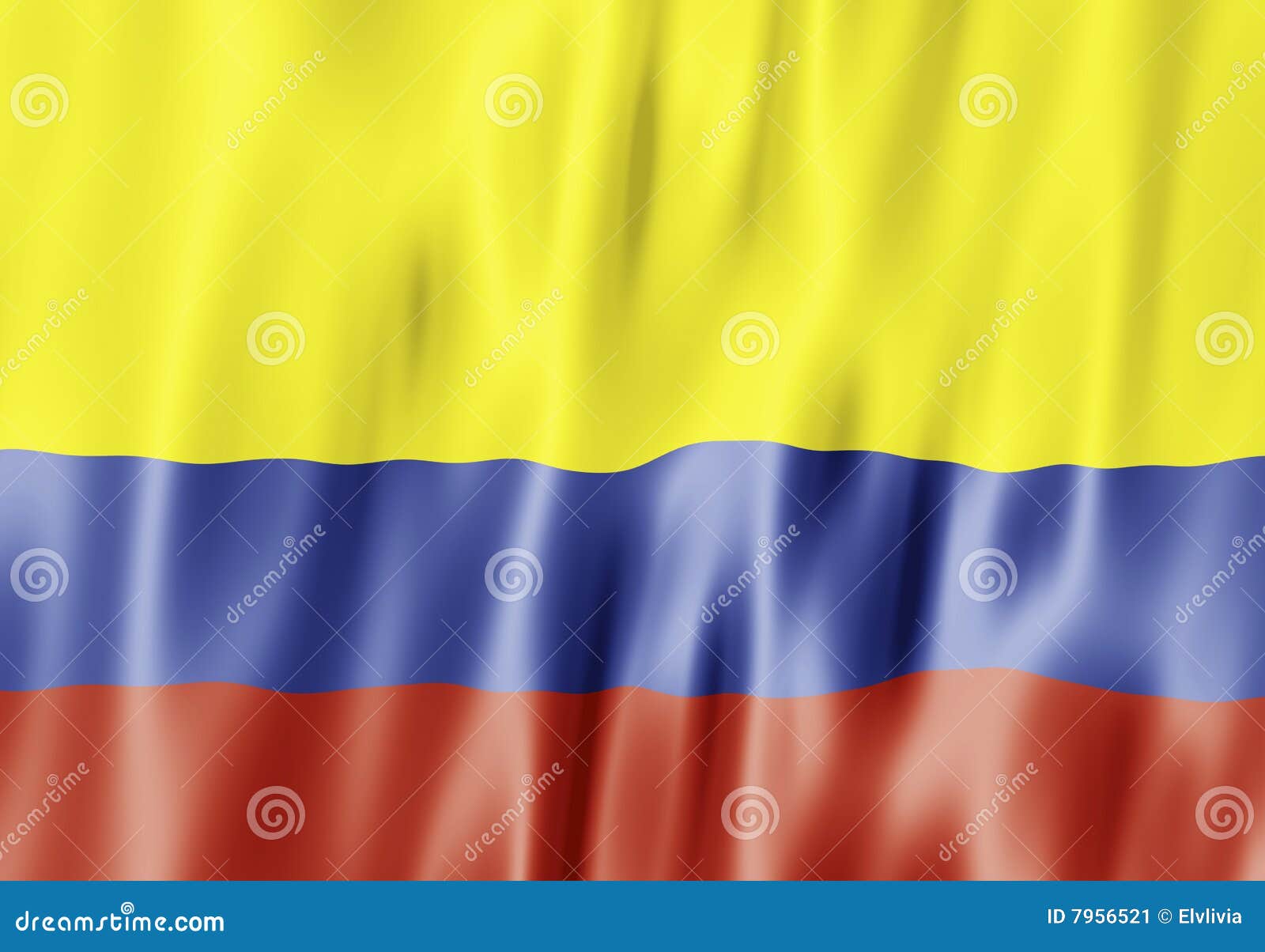 Republic of Colombia Flag stock illustration. Illustration of wind ...