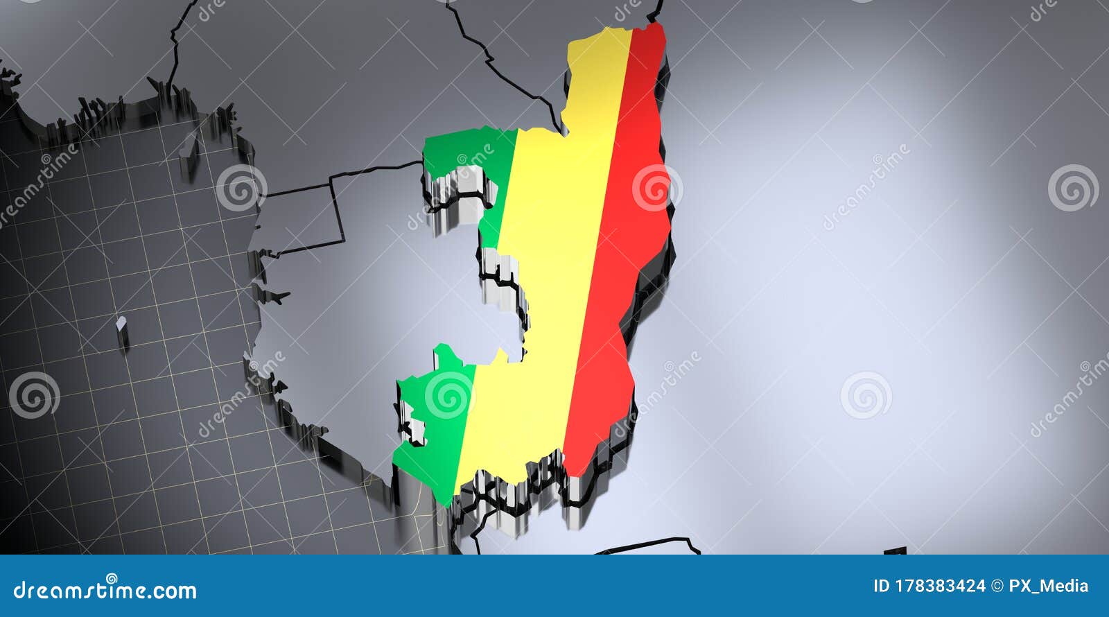 Republic of the Congo - Borders and Flag Stock Illustration ...