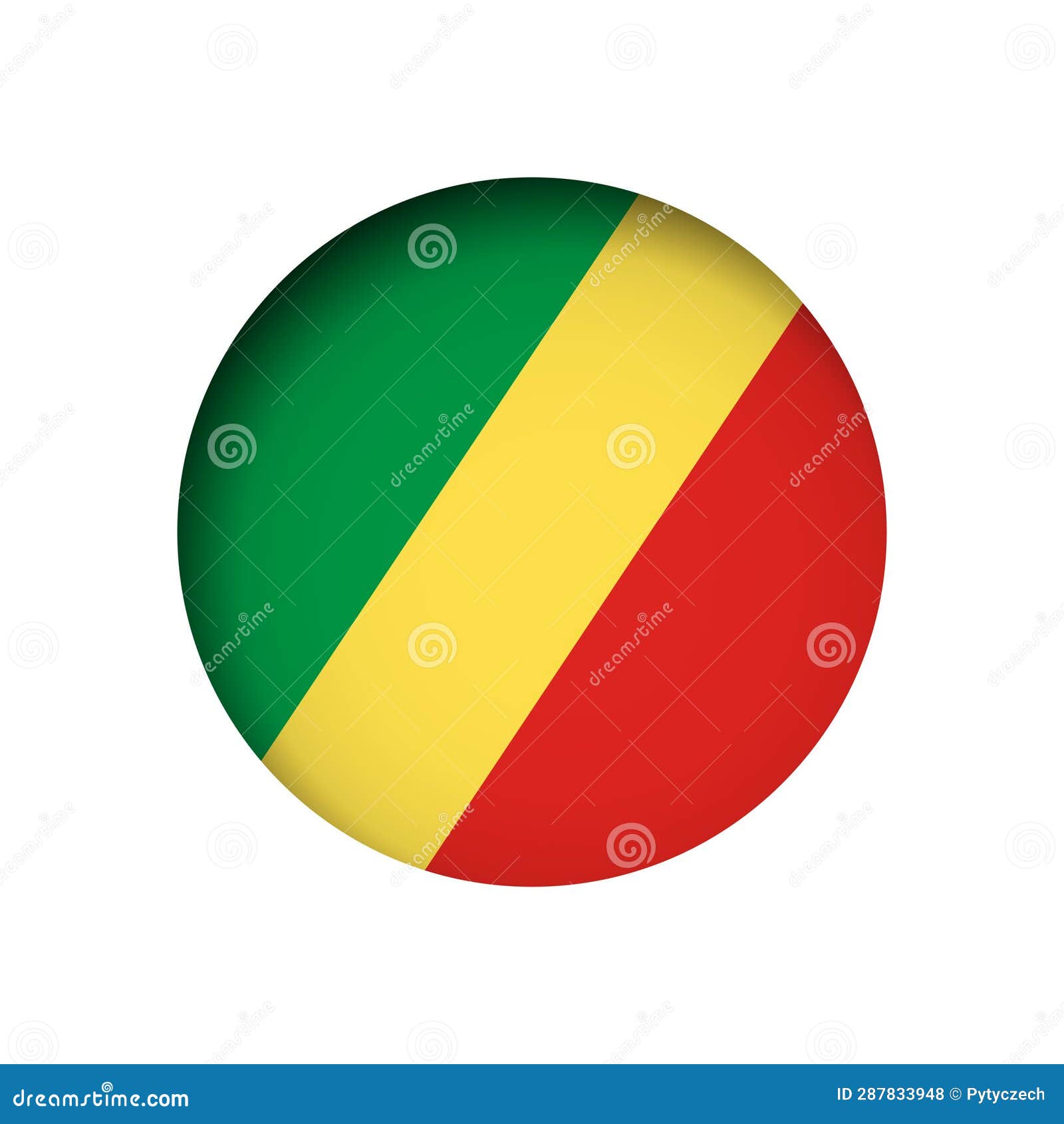 Circle Vector Flag of Republic of the Congo Stock Vector - Illustration ...