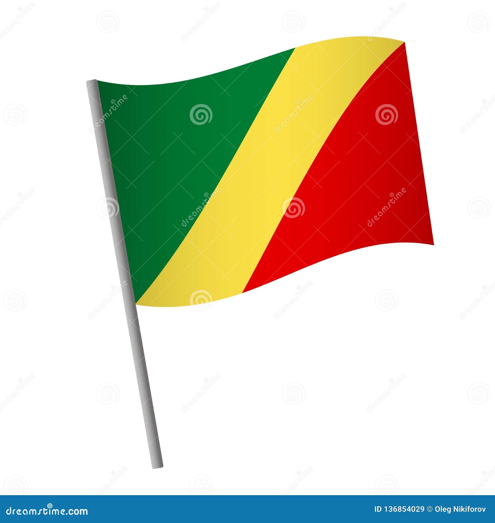 Republic of the Congo Flag Icon Stock Illustration - Illustration of ...