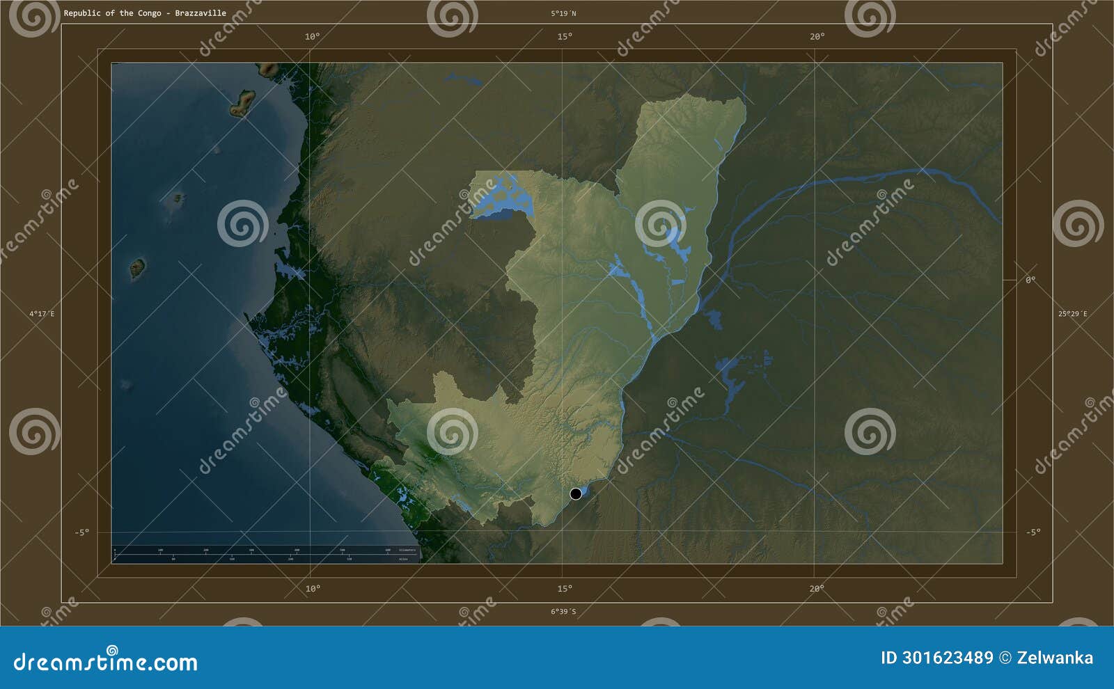 DR Congo Map Highlighted In DROC Flag Colors Vector Illustration ...