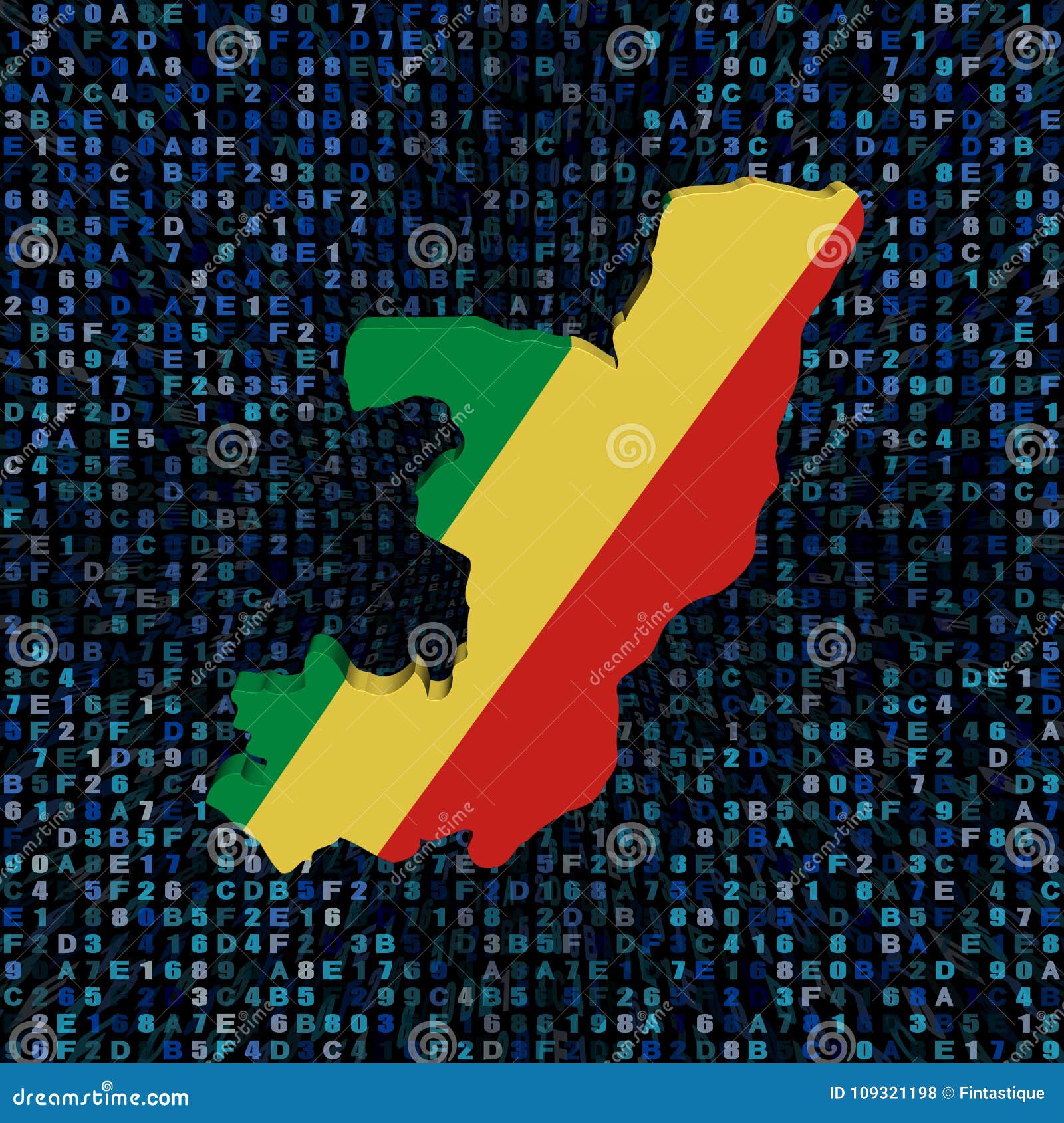 Republic of Congo Map Flag on Hex Code Illustration Stock Illustration ...