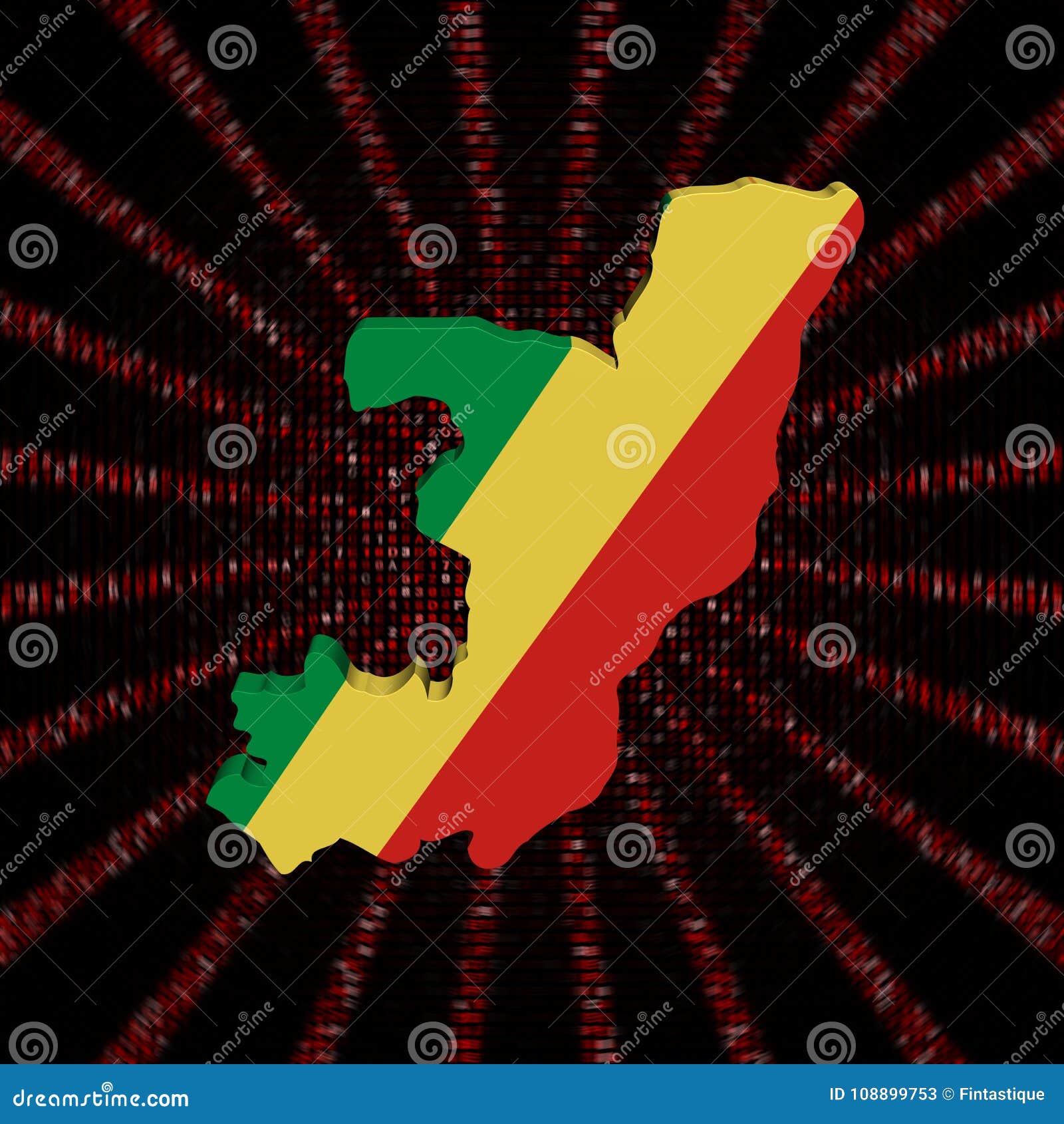 Republic Congo Map Flag on Red Hex Code Burst Illustration Stock ...