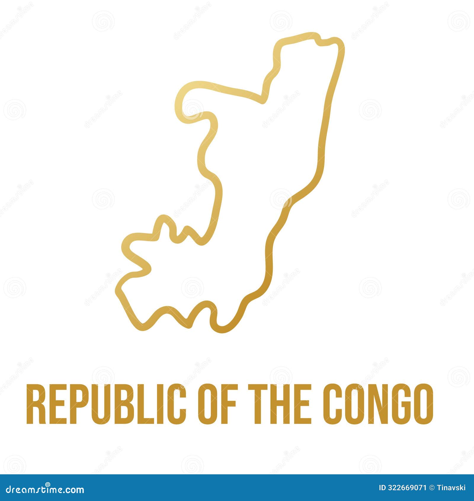 Outline Simplified Congo Map Stock Illustration - Illustration of ...