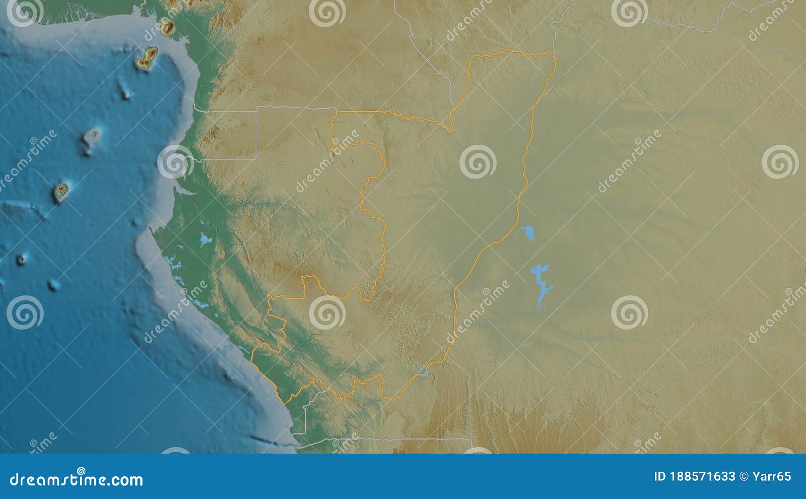 Republic of Congo - Overview. Relief Stock Illustration - Illustration ...