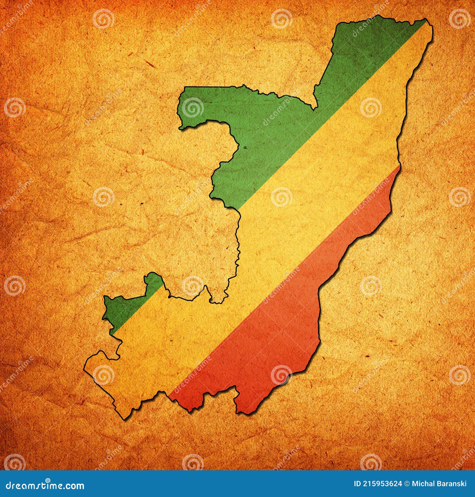Republic of Congo Territory with Flag Stock Illustration - Illustration ...