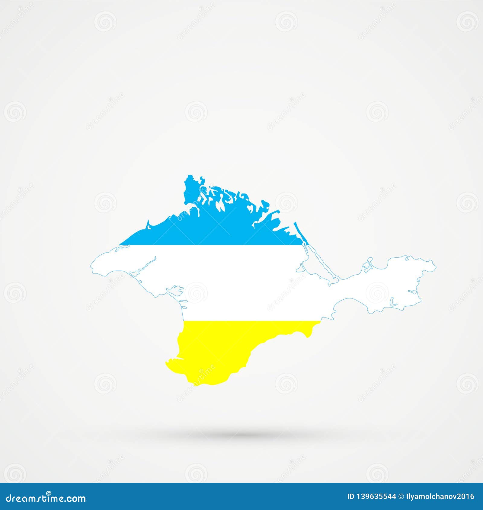 Republic of Crimea Map in Crimean Karaites Flag Colors, Editable Vector ...