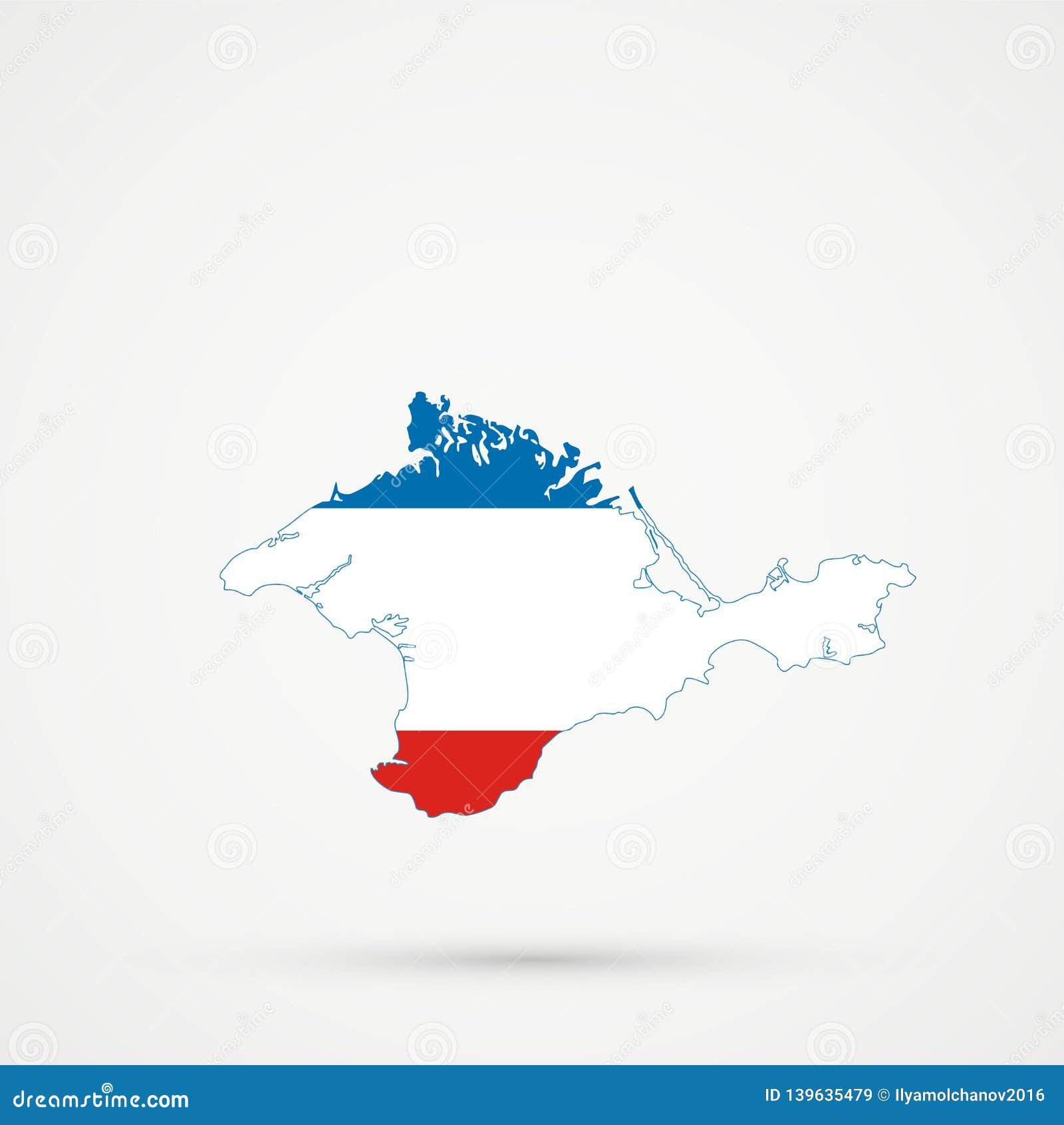 Republic of Crimea Map in Republic of Crimea Flag Colors, Editable ...