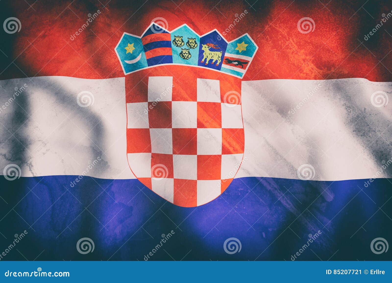 Republic of Croatia flag stock illustration. Illustration of waving ...