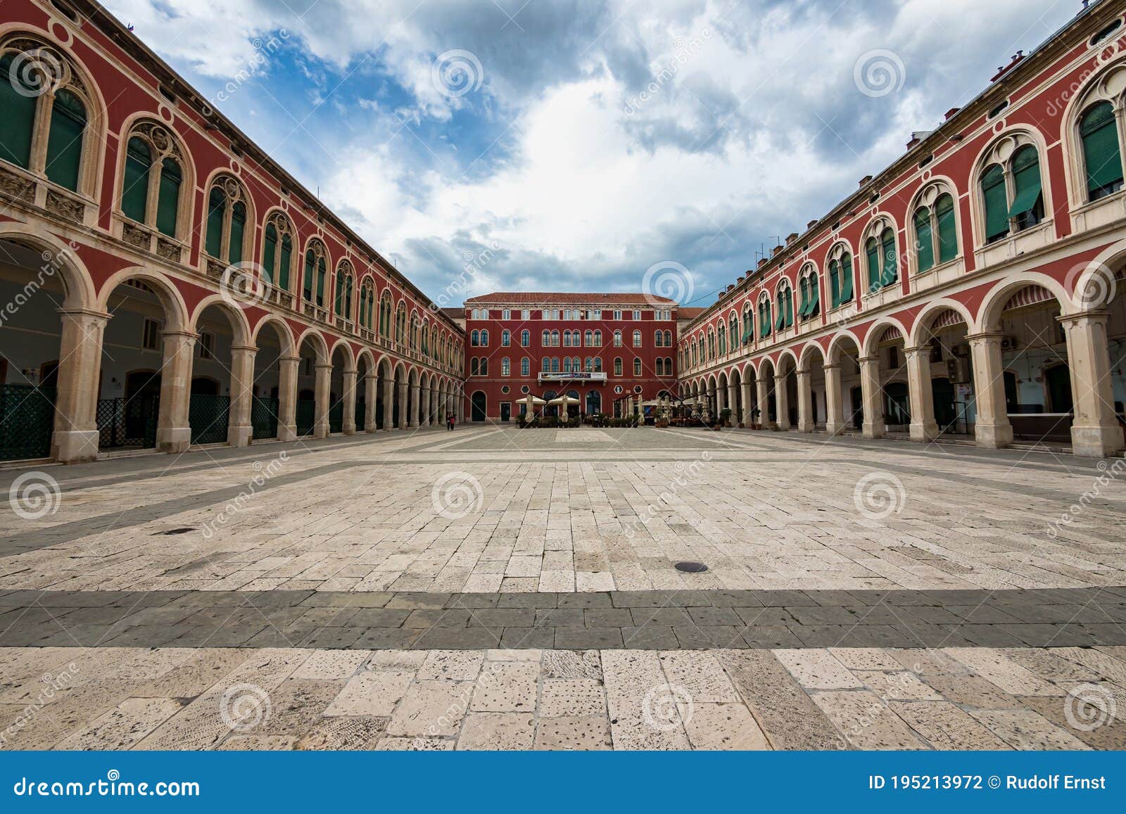 Republic of Croatia Square, Also Known As Prokurative in Split, Croatia Stock Photo - Image of ...