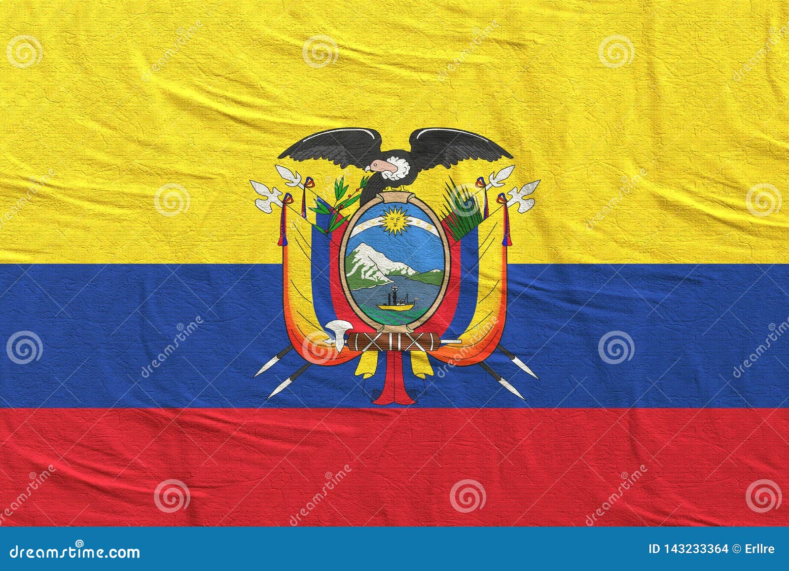 Republic of Ecuador Flag Waving Stock Photo - Image of nation, national ...
