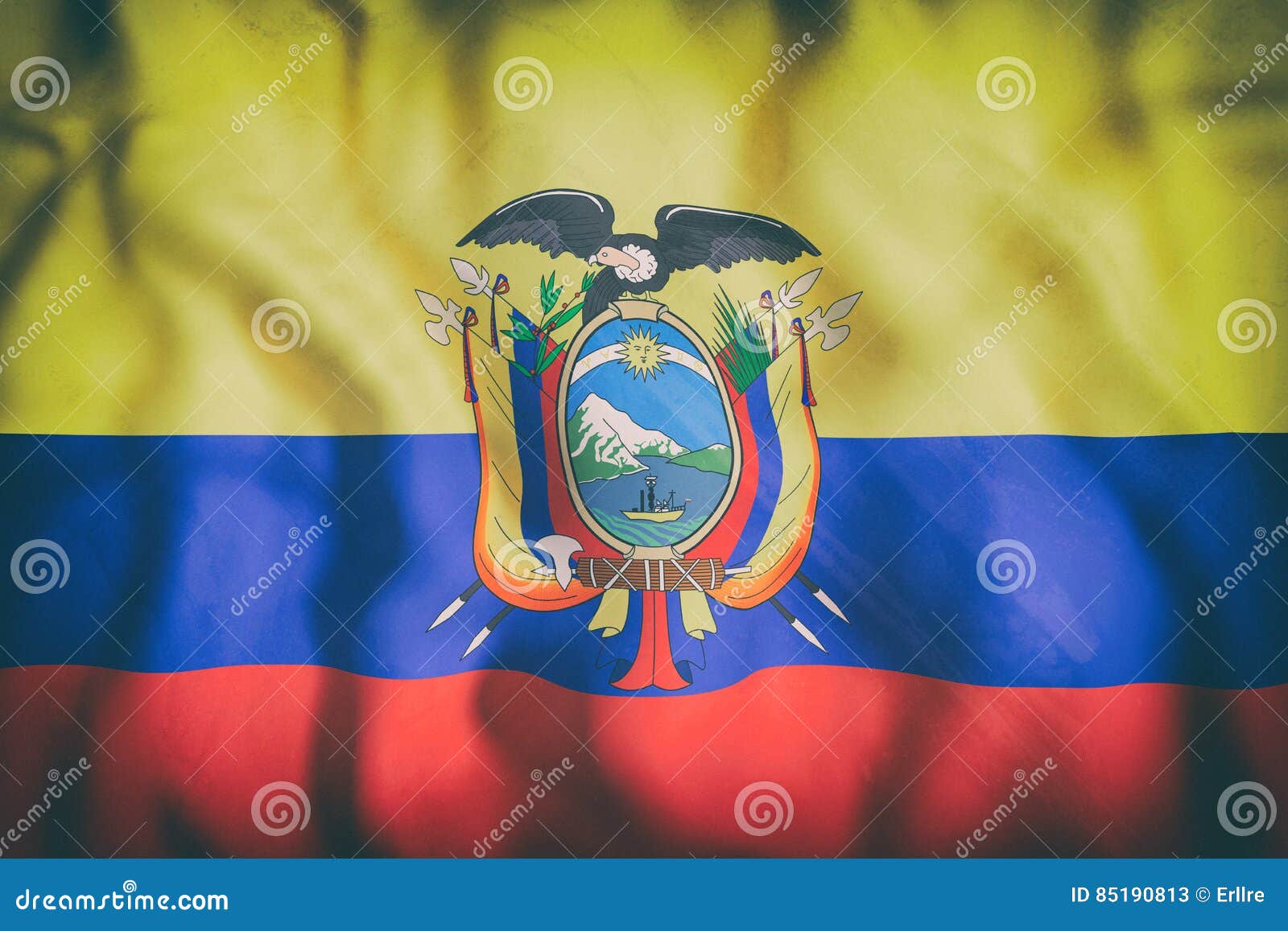 Republic of Ecuador Flag Waving Stock Illustration - Illustration of ...