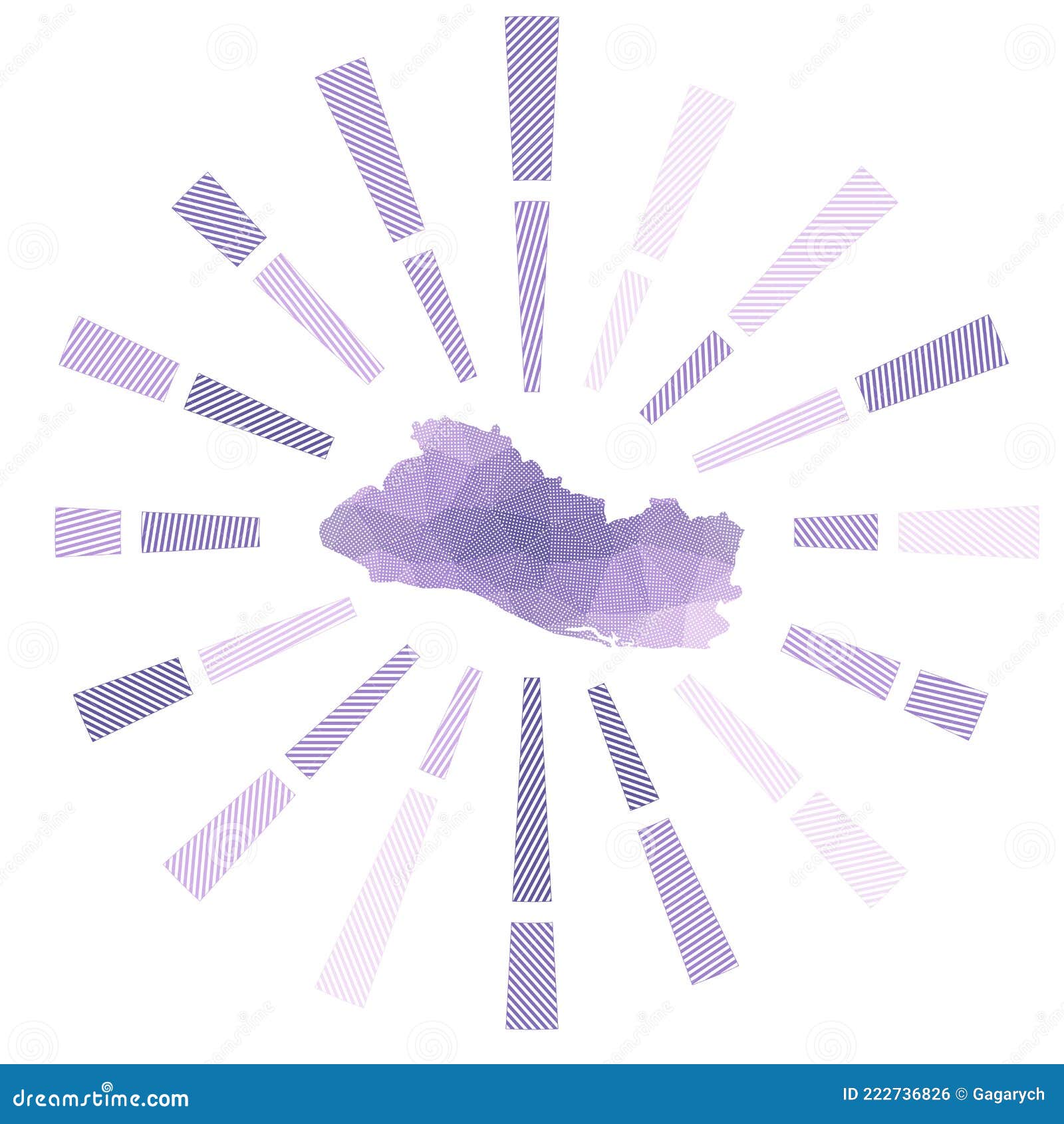 Republic Of El Salvador Sunburst Stock Vector Illustration Of