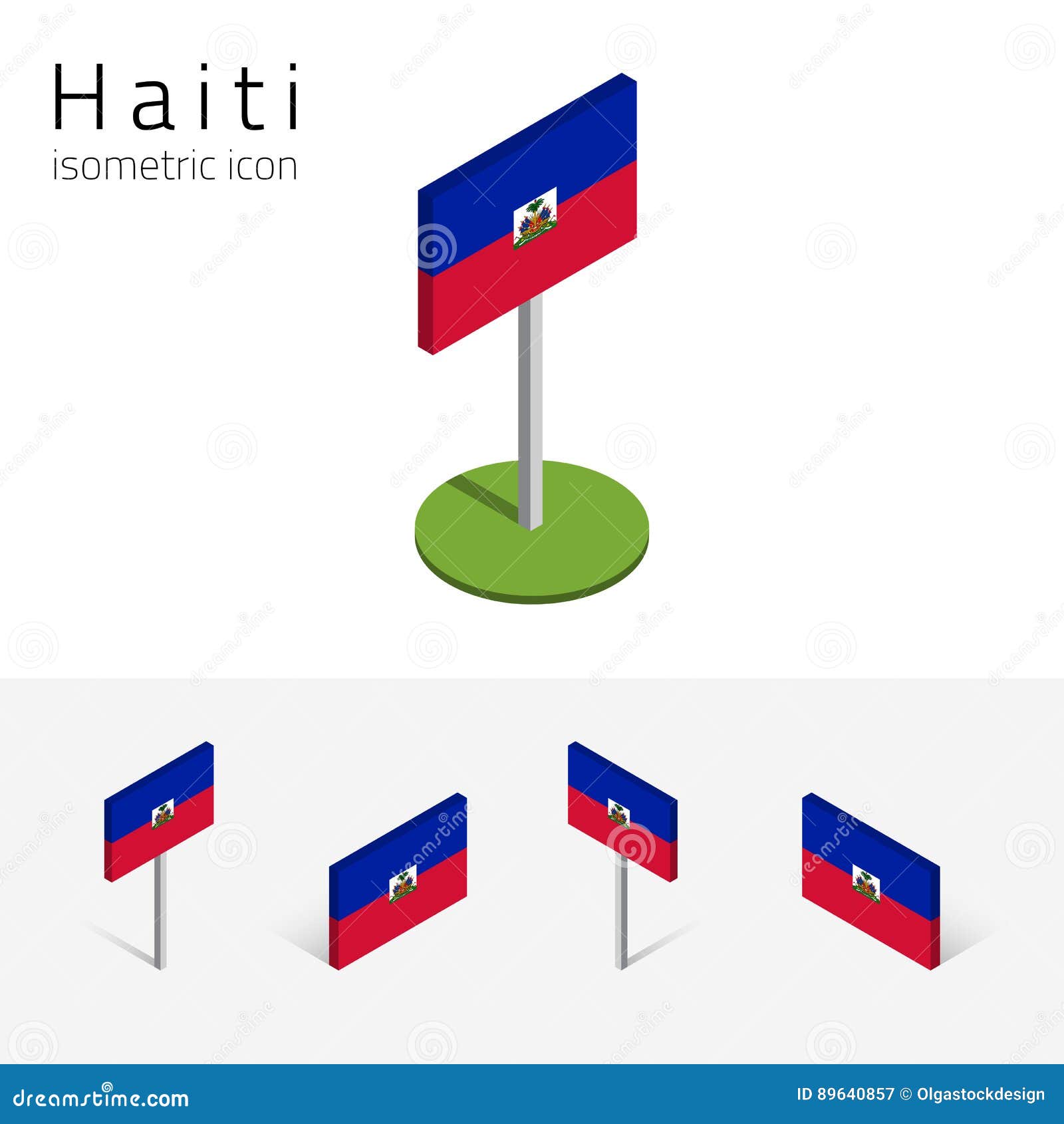 Republic of Haiti Flag, Vector Set of 3D Isometric Icons Stock Vector ...