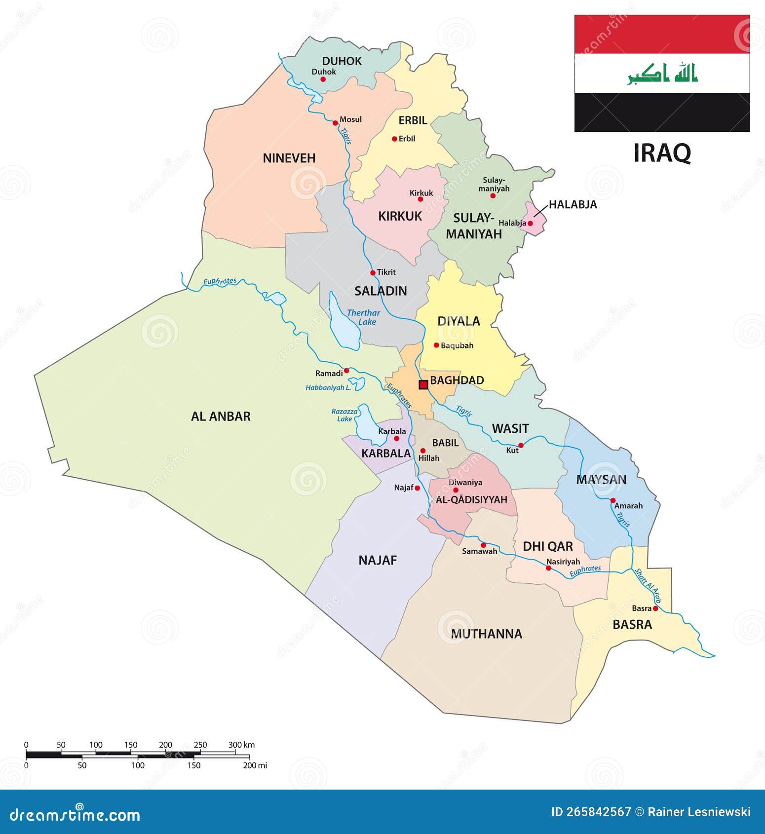 Basra Governorate Map Vector | CartoonDealer.com #141096863