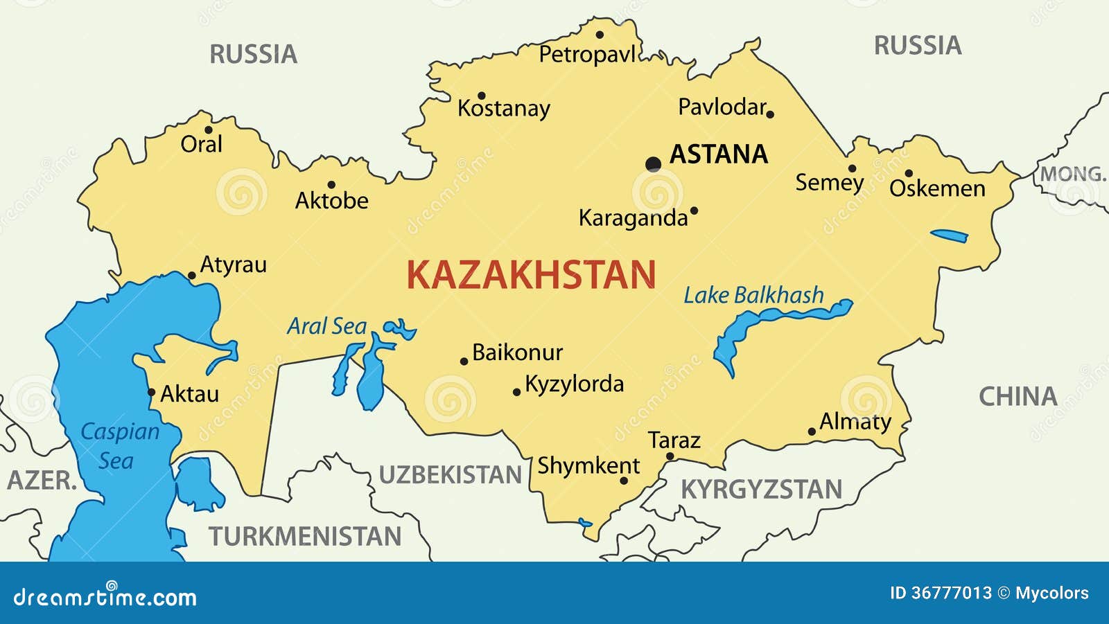 Republic of Kazakhstan - Mapa Do Vetor Ilustração do Vetor - Ilustração ...