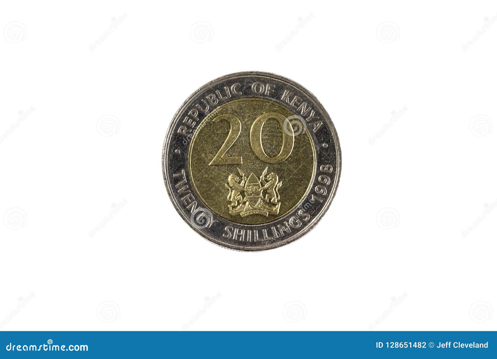 Republic of Kenya Twenty Shillings Coin from 1998 Stock Photo - Image ...