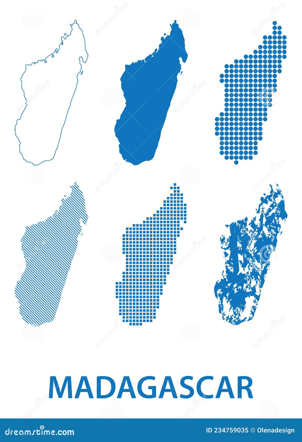 Madagascar Vector Map Isolated On White Background. High-Detailed Black ...