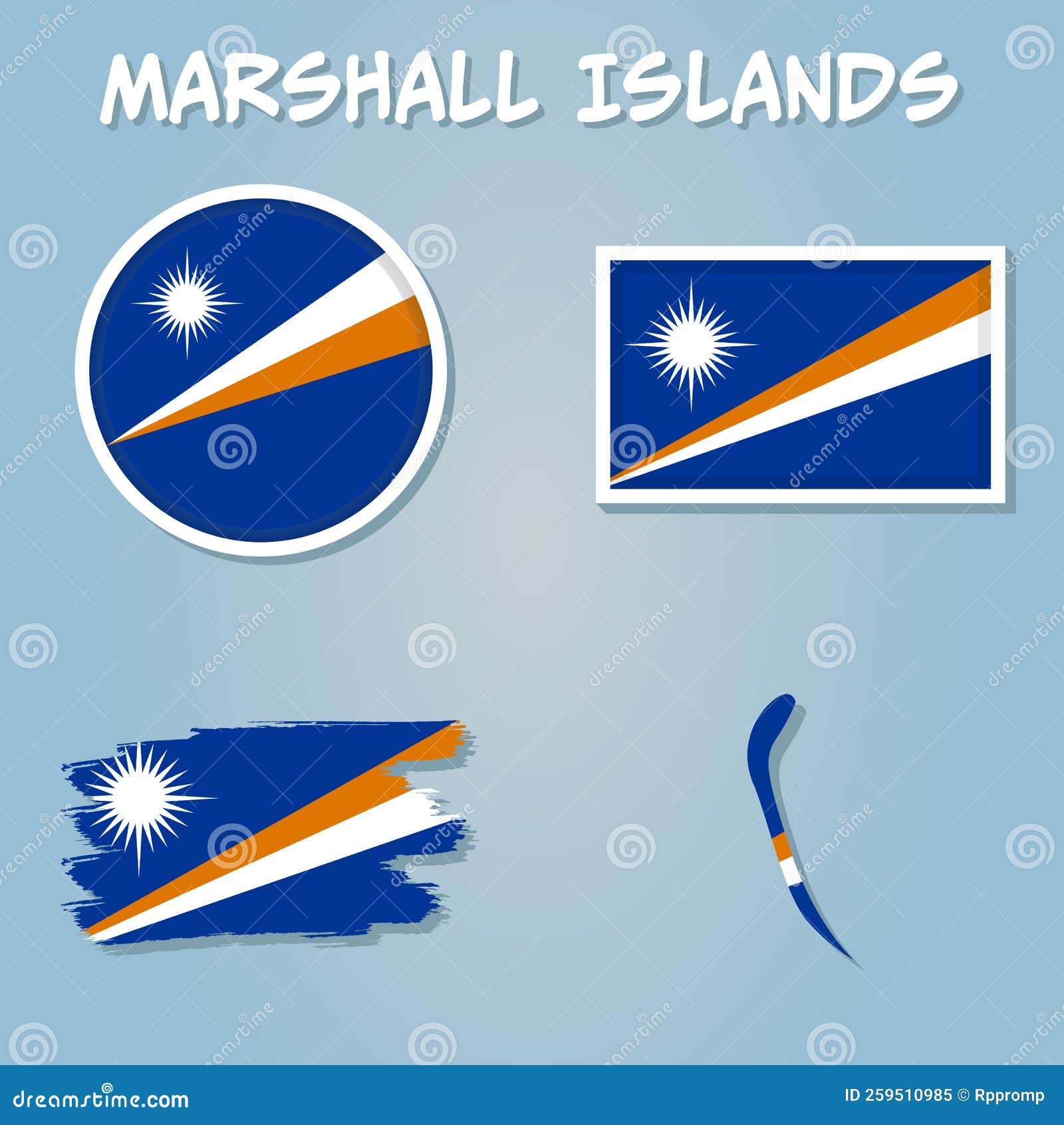 Republic of the Marshall Islands Flag and Map Stock Vector ...