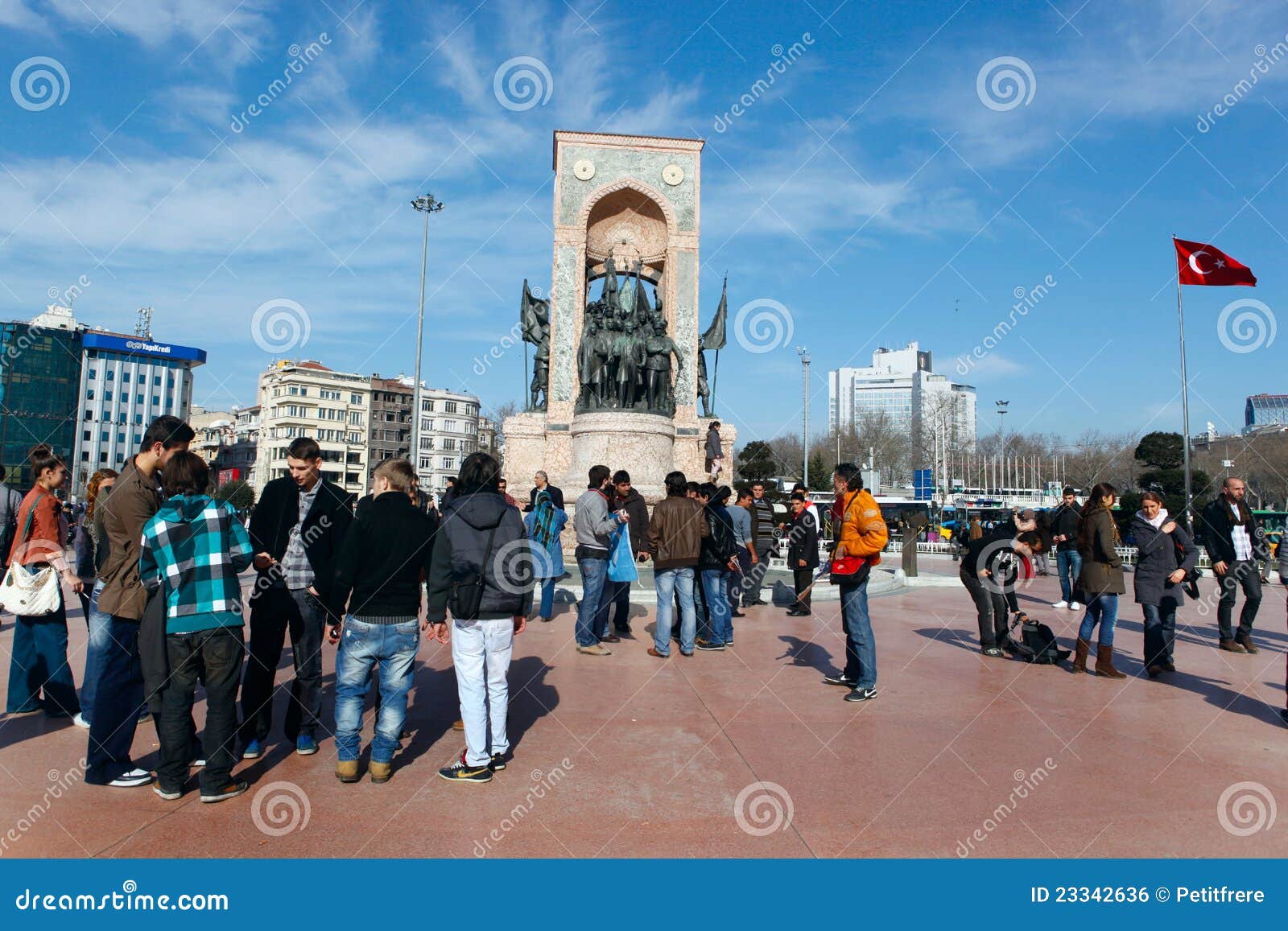 Republic Monument in Istanbul,Turkey Editorial Photo - Image of people ...