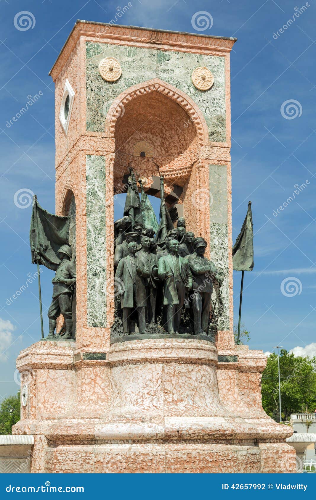 Republic Monument at Taksim Square in Istanbul. Stock Photo - Image of ...