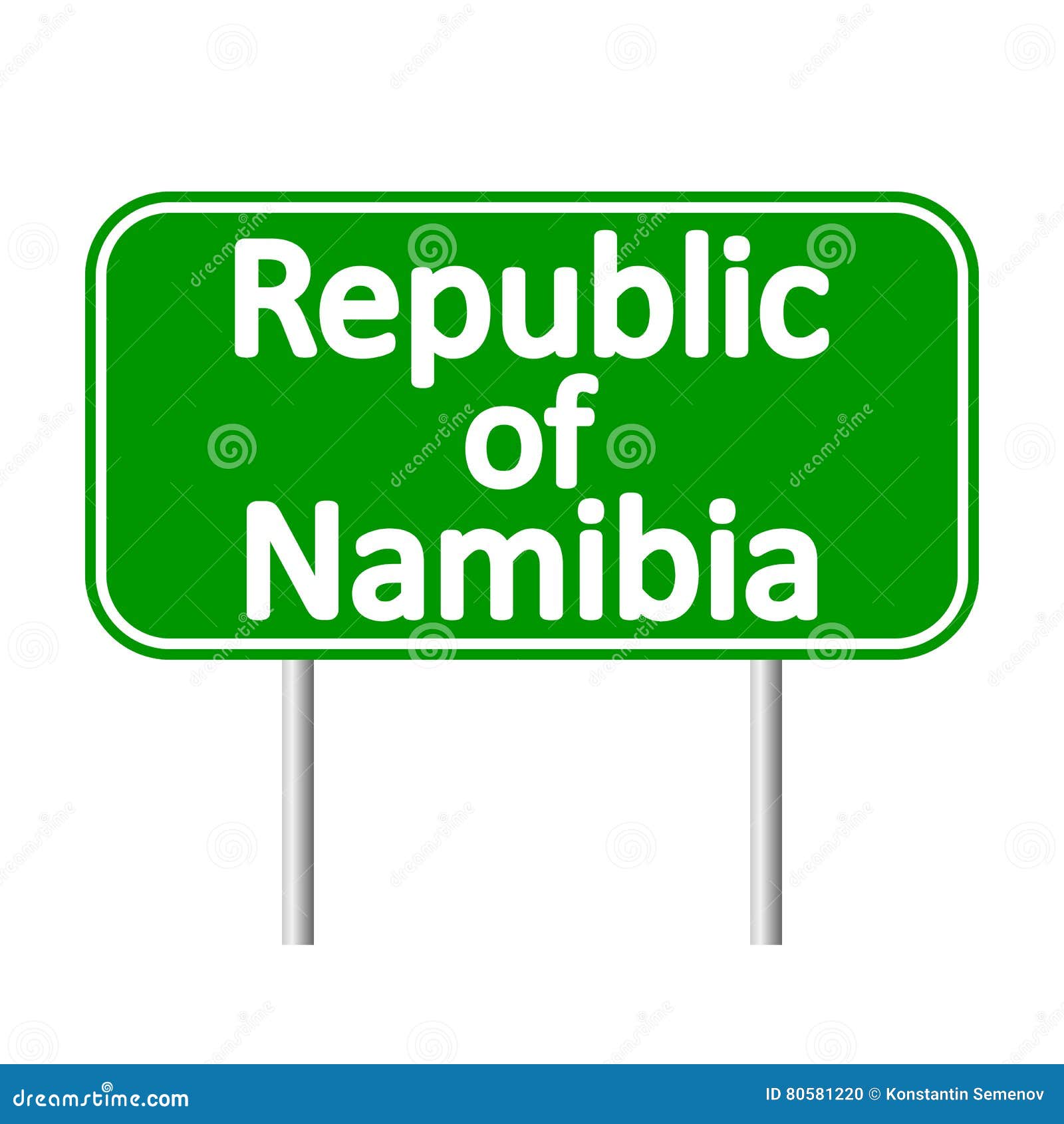 Namibia Map On Road Sign. Cartoon Vector | CartoonDealer.com #127944123