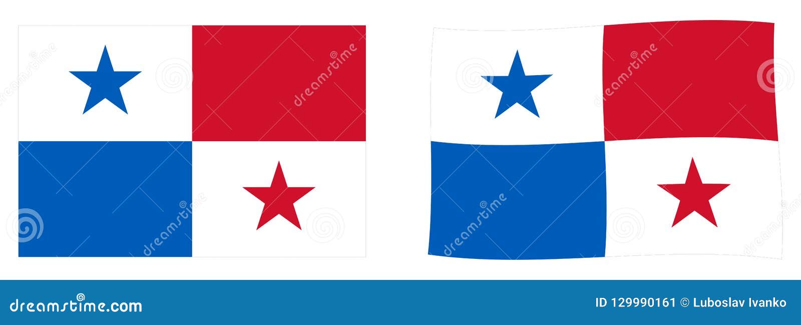Republic of Panama Flag. Simple and Slightly Waving Version. Stock ...