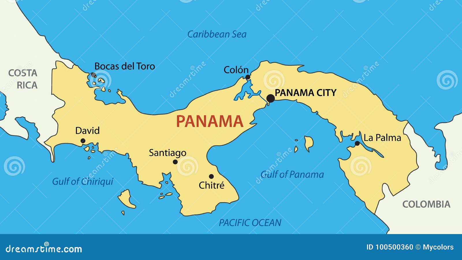 Republic of Panama - Vector Map Stock Vector - Illustration of america ...