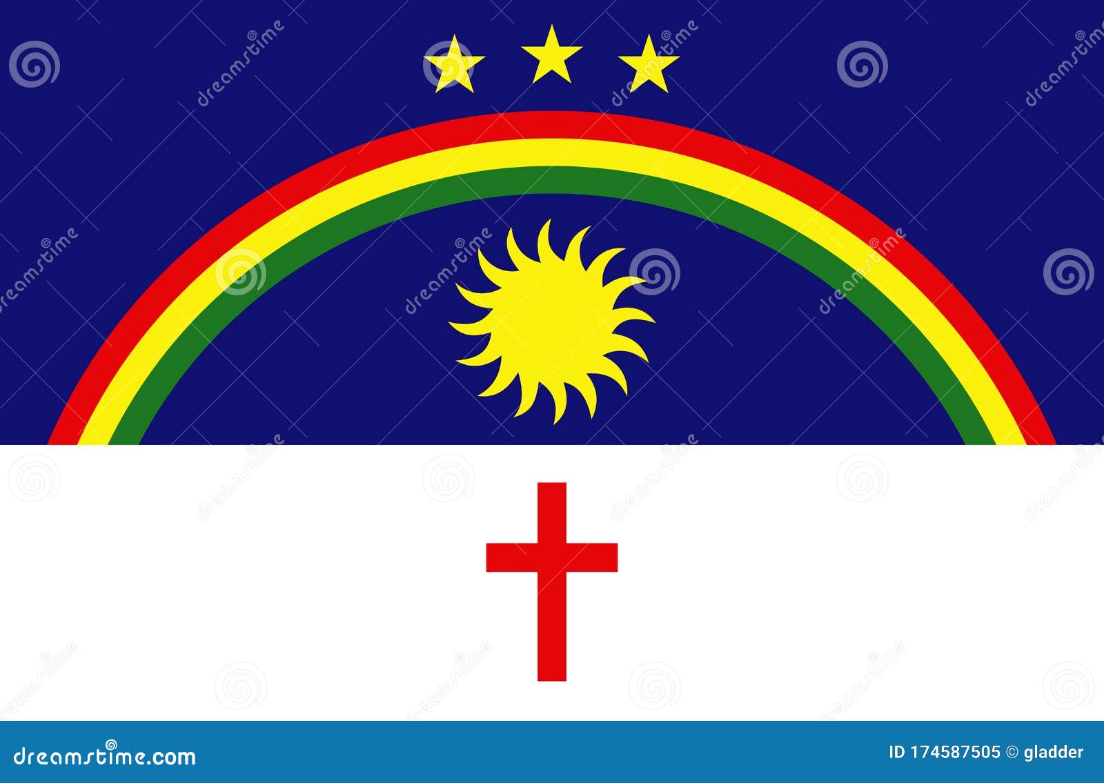 Republic of Pernambuco Flag in Proportions and Colors Vector Stock ...