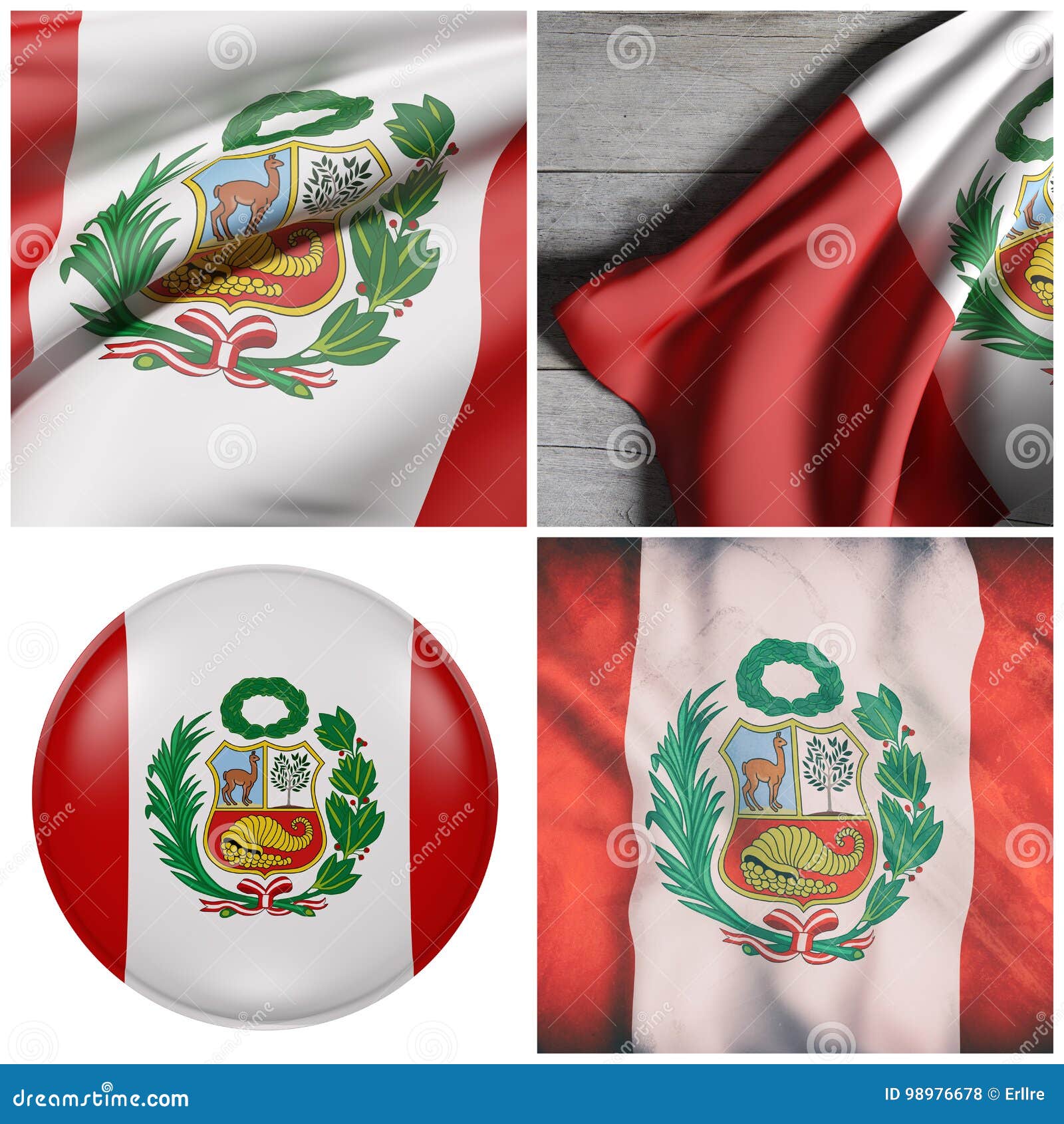 Republic of Peru Flag Waving Stock Photo - Image of horizontal ...